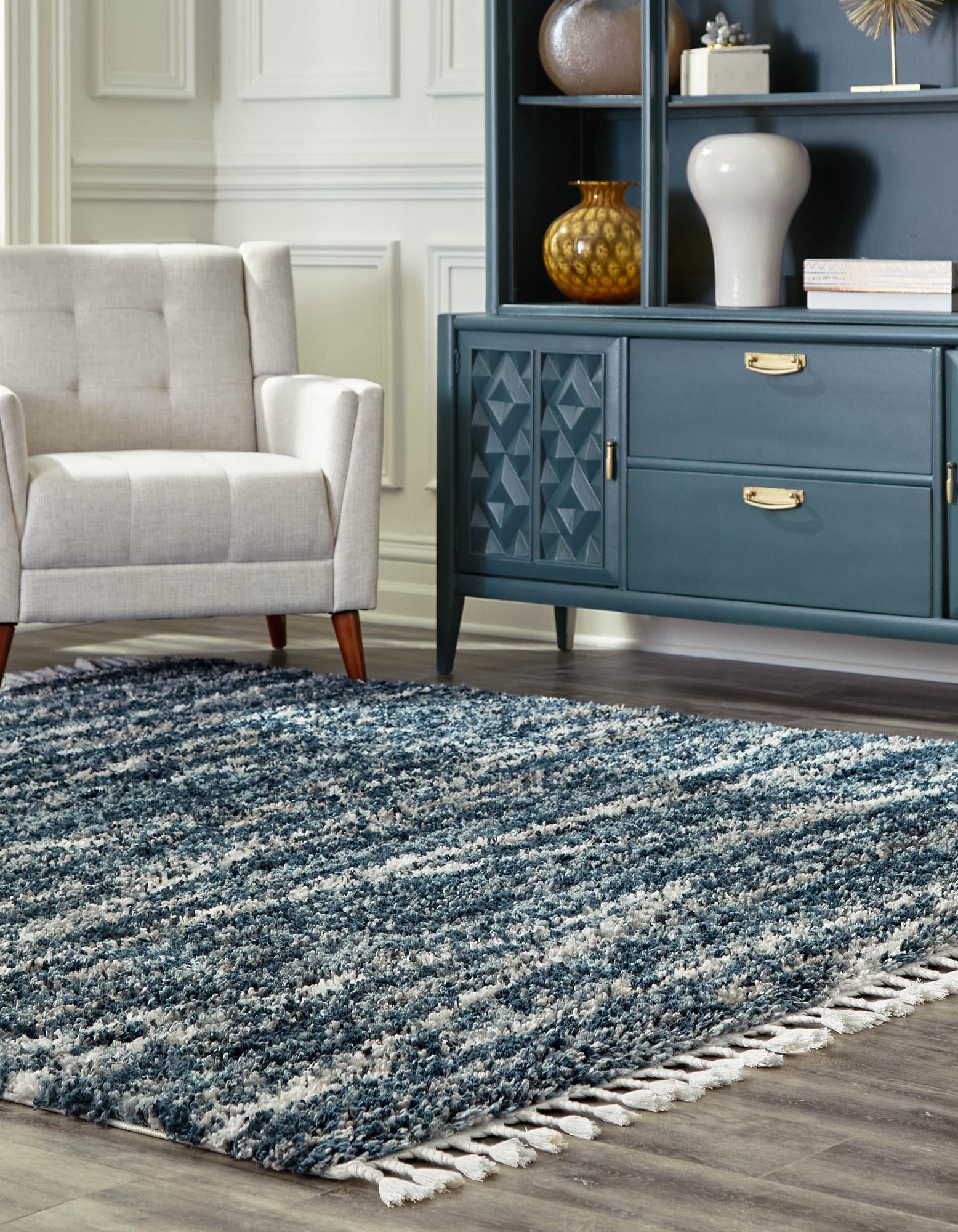 Blue 10' x 10' Serenity Shag Square Rug | Rugs.com
