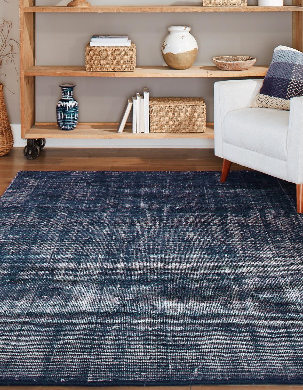 Blueberry 9' x 12' Hand Woven Jill Zarin English Manor Farmhouse Wool ...