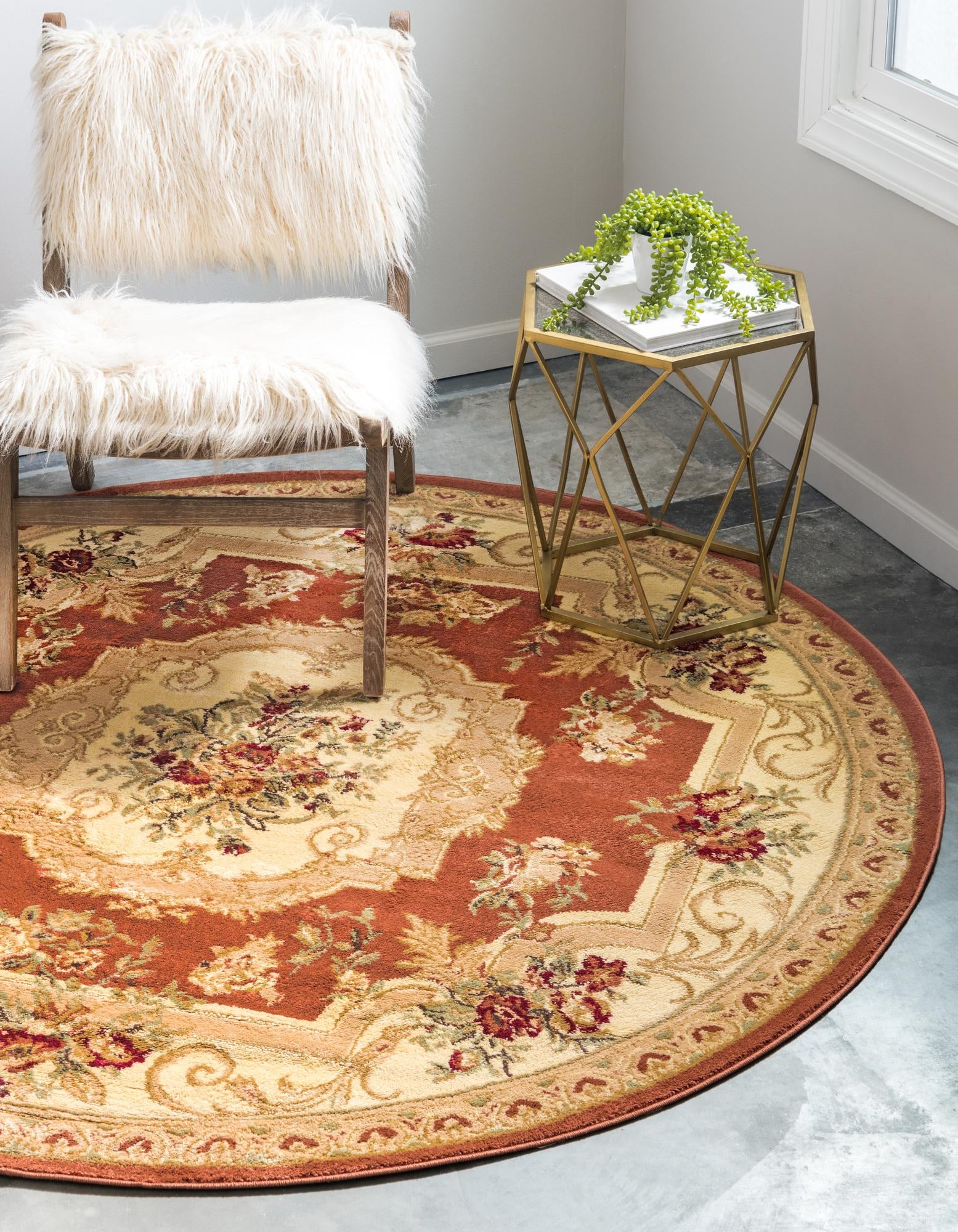 Green 6' x 6' Chateau Round Rug | Rugs.com