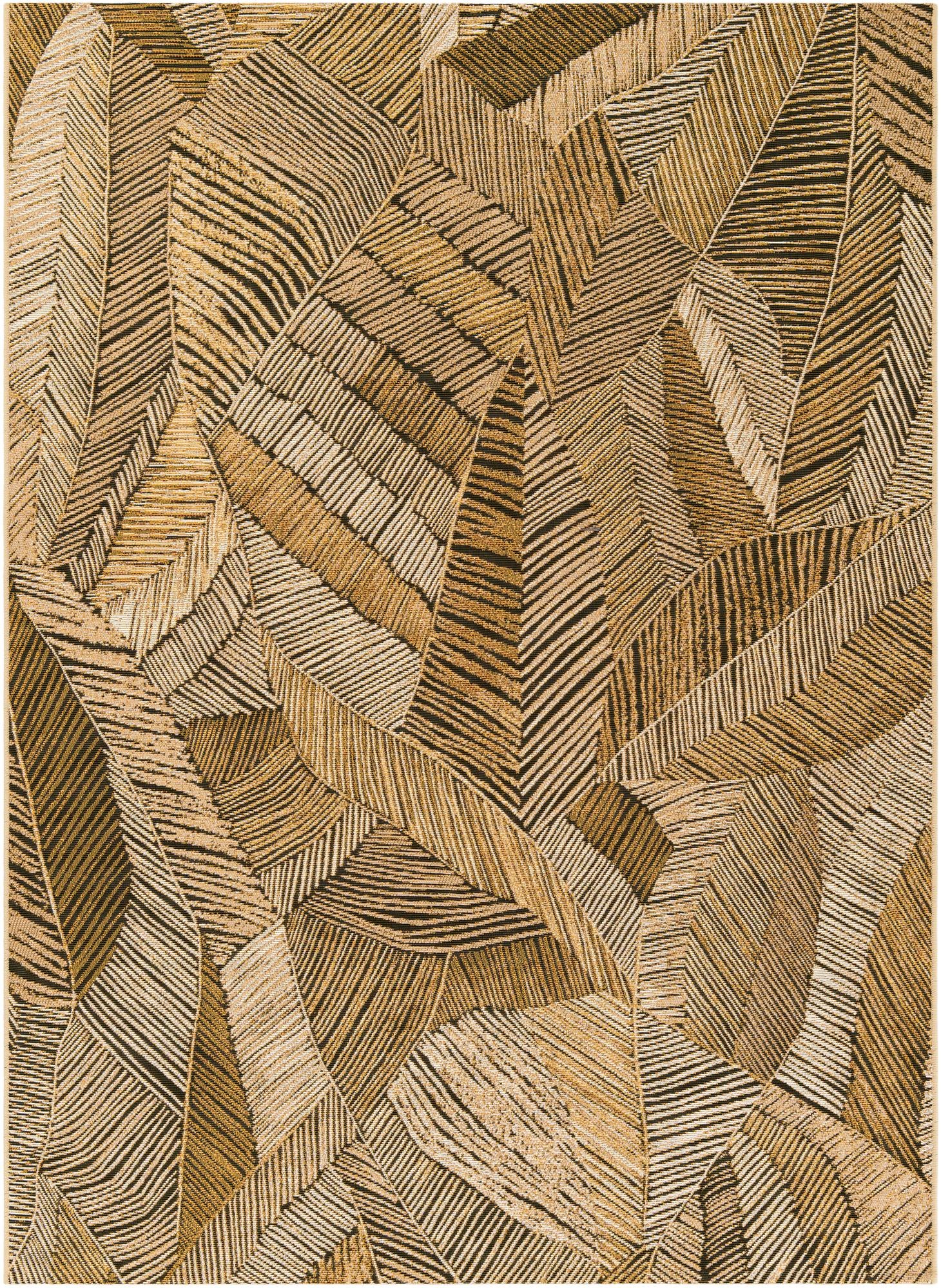 Brown and Beige 5' x 7' Botanical Indoor / Outdoor Rug | Rugs.com