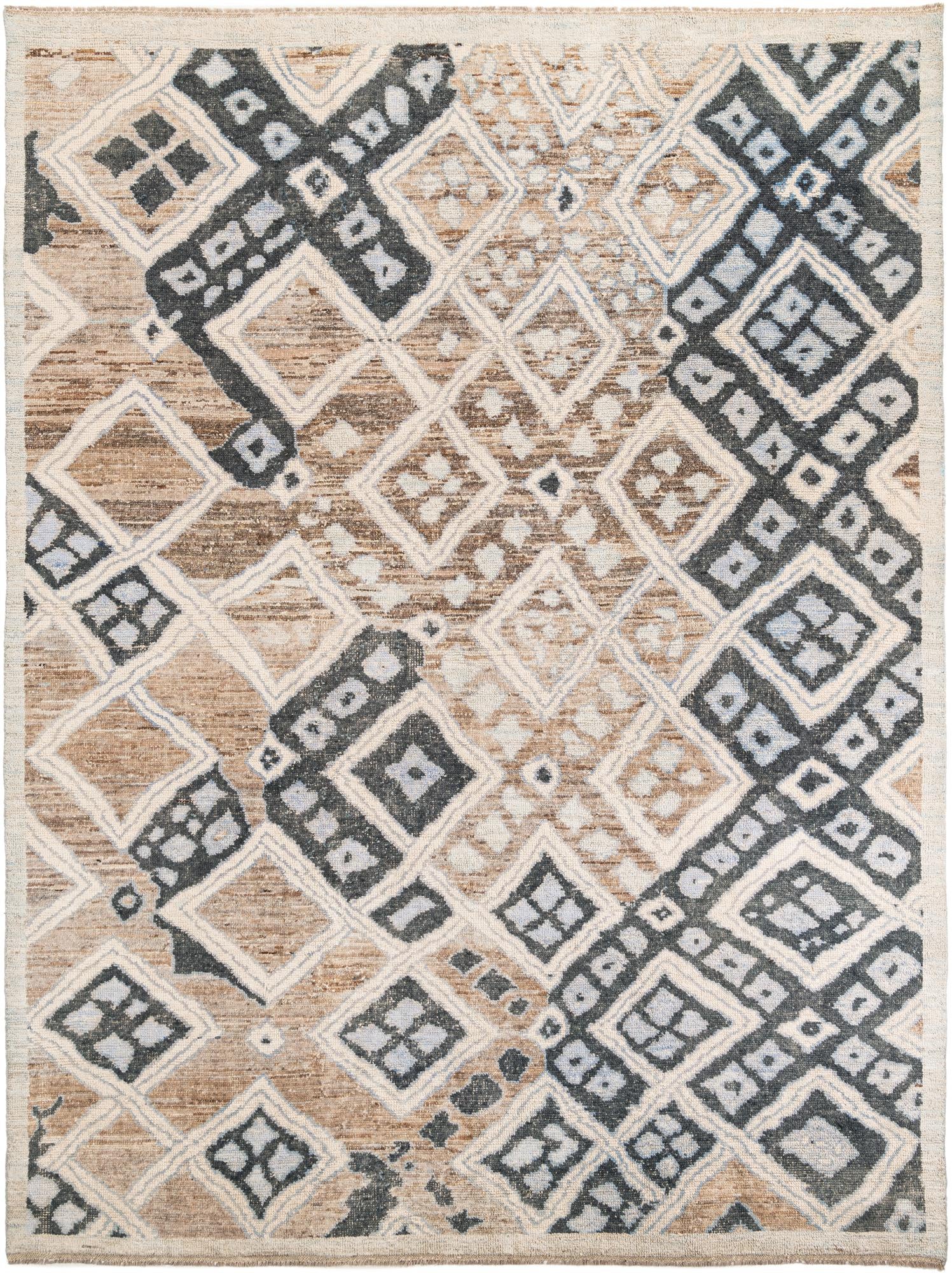 Brown 9' x 12' Hand Knotted Moroccan Wool Rug | Rugs.com