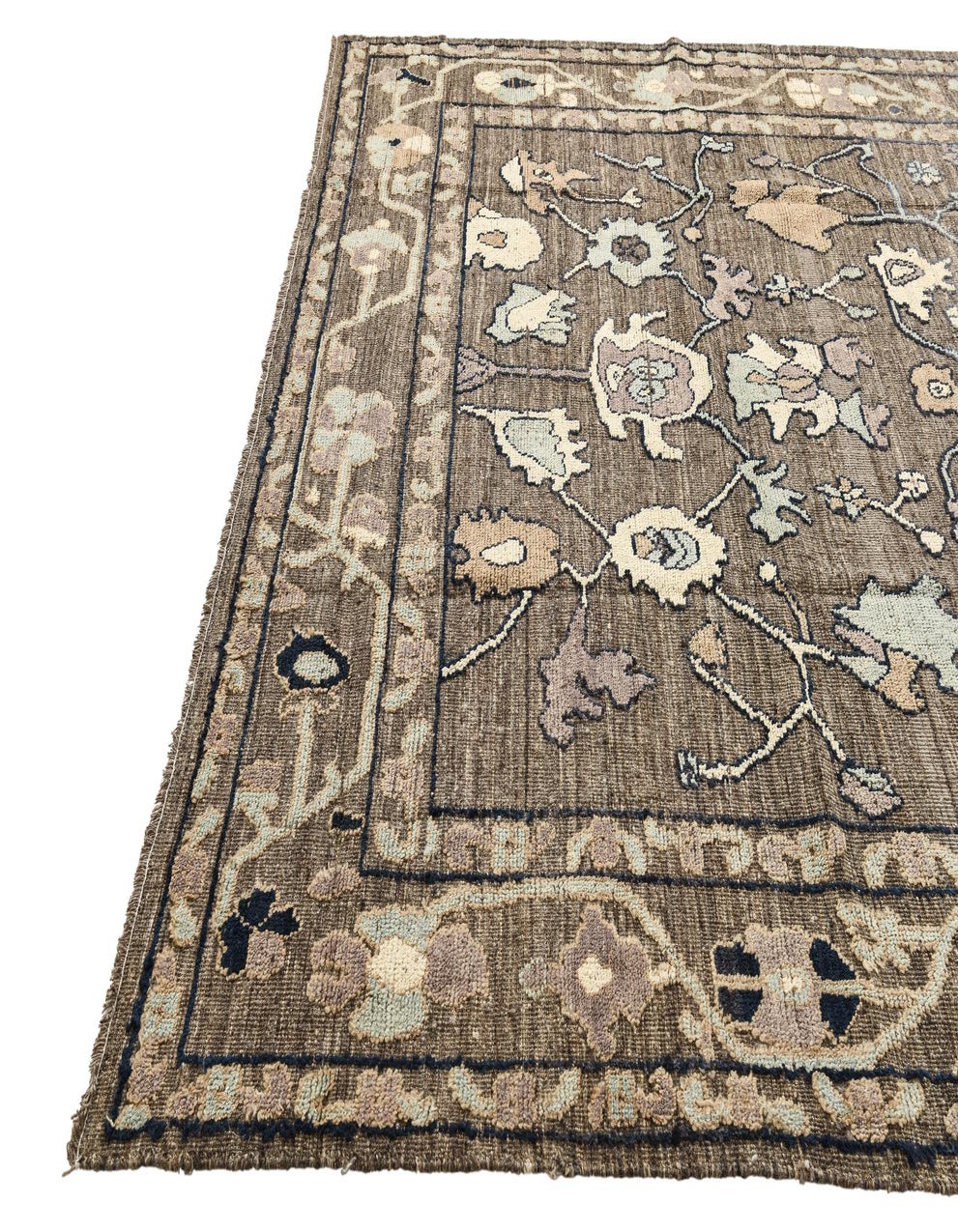 Brown 9' x 12' 2 Hand Knotted Oushak Wool Rug | Rugs.com