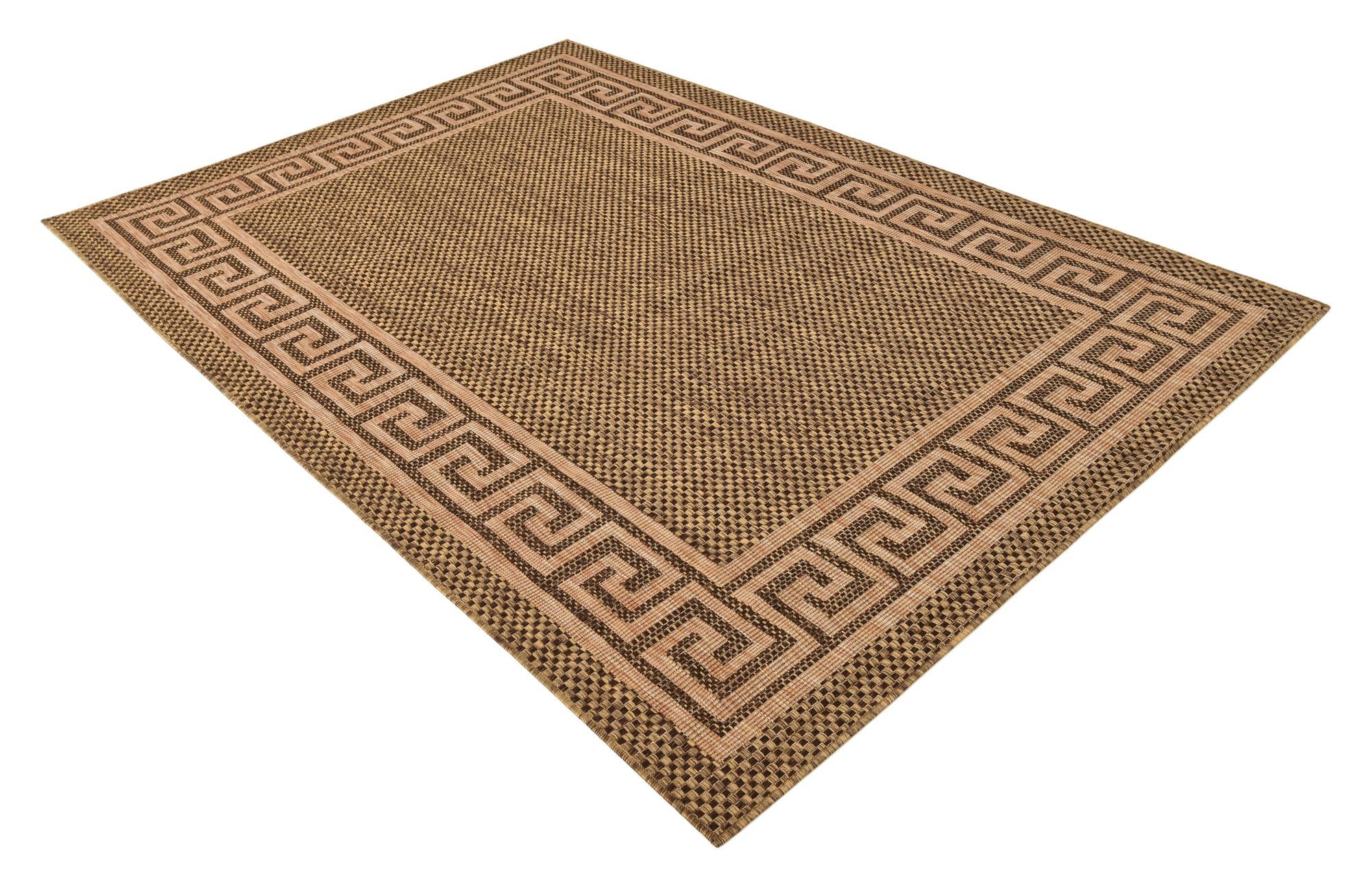 Brown 6' x 9' Border Indoor / Outdoor Rug | Rugs.com