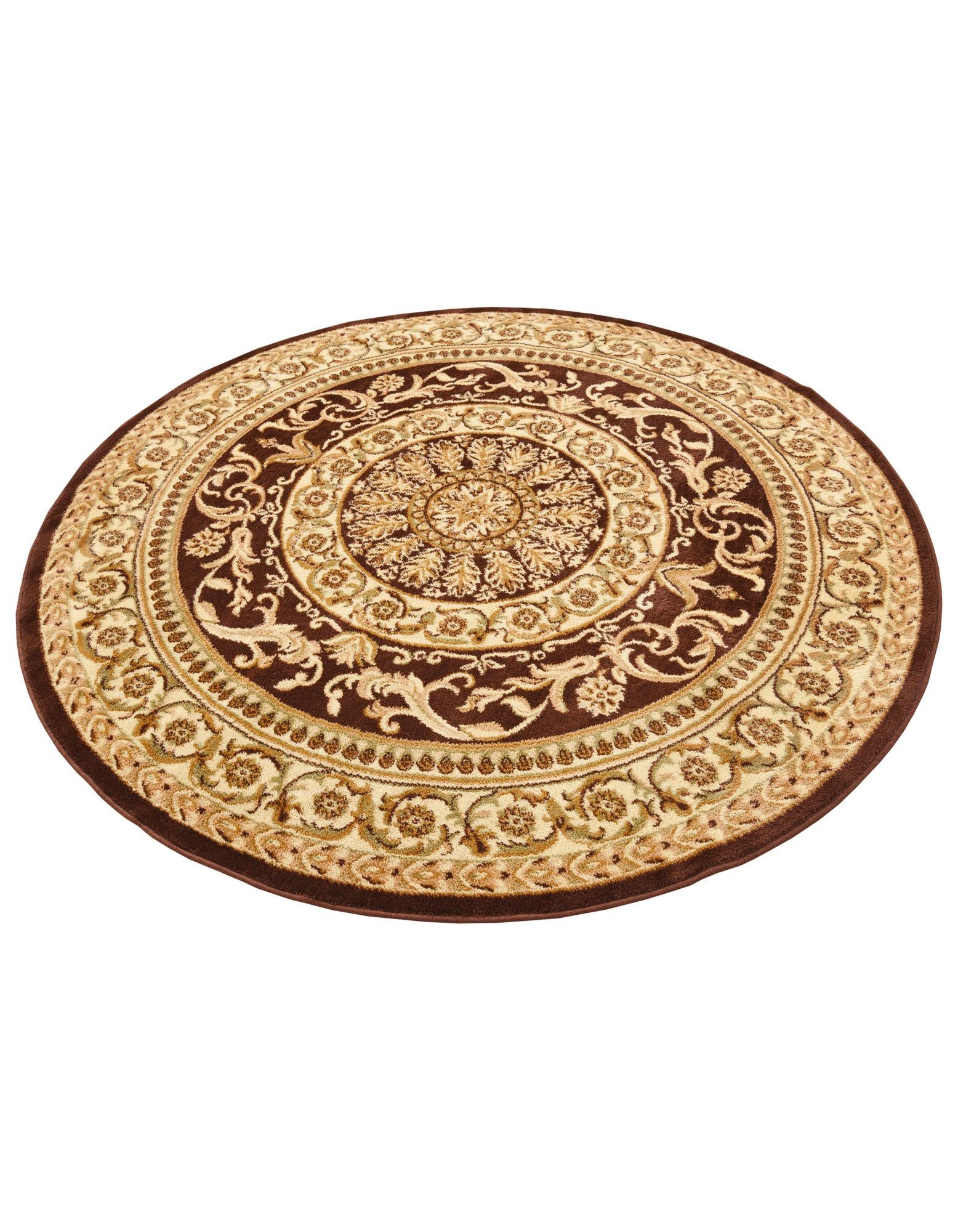 Brown 6' x 6' Chateau Round Rug | Rugs.com
