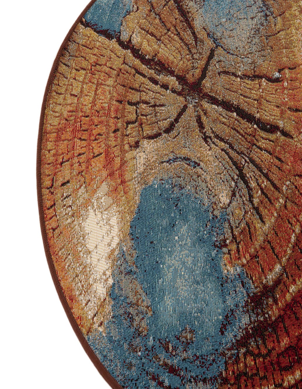 Brown 3' 4 x 3' 4 Modern Outdoor Round Rug | Rugs.com