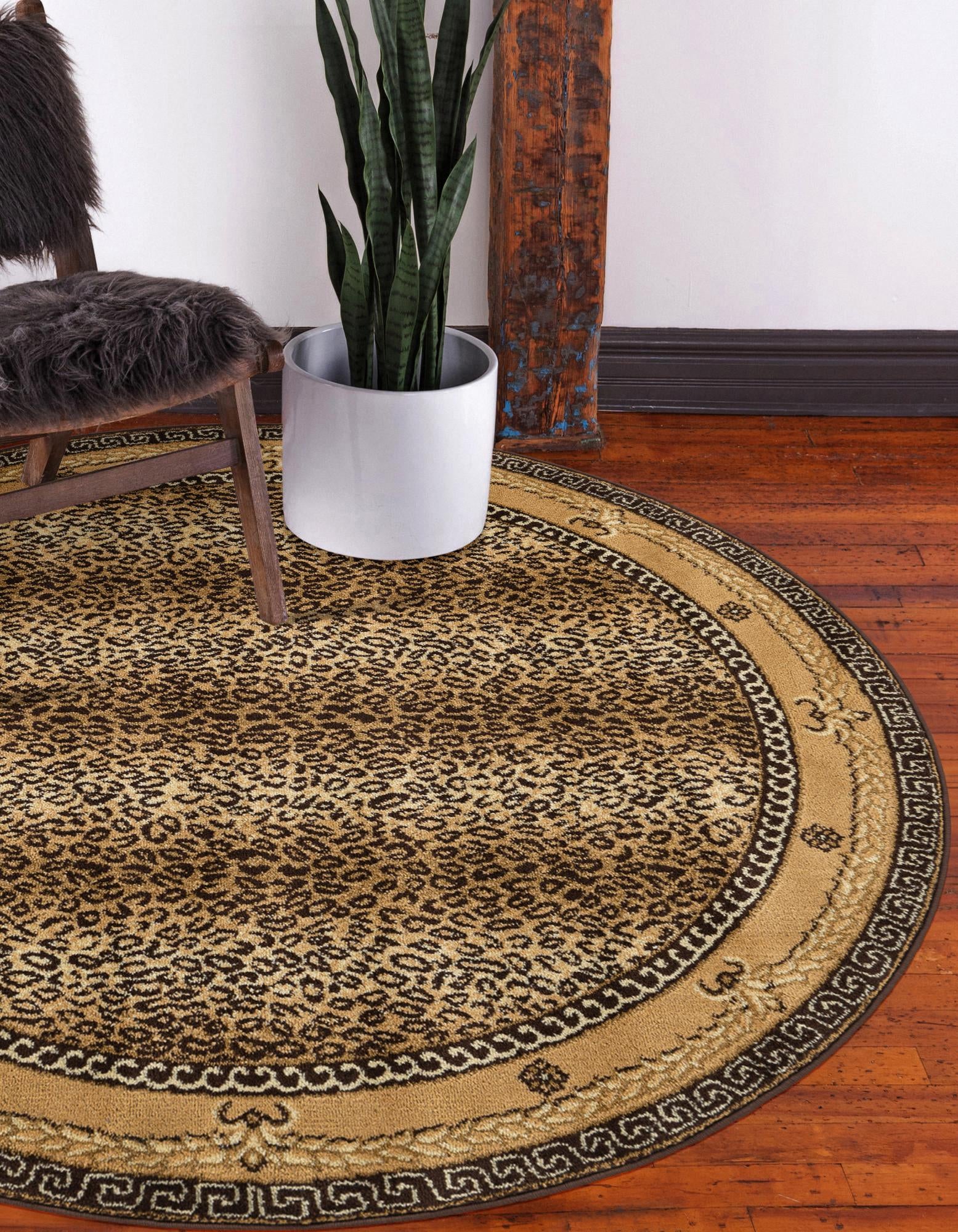 Brown 10' x 10' Savannah Round Rug | Rugs.com