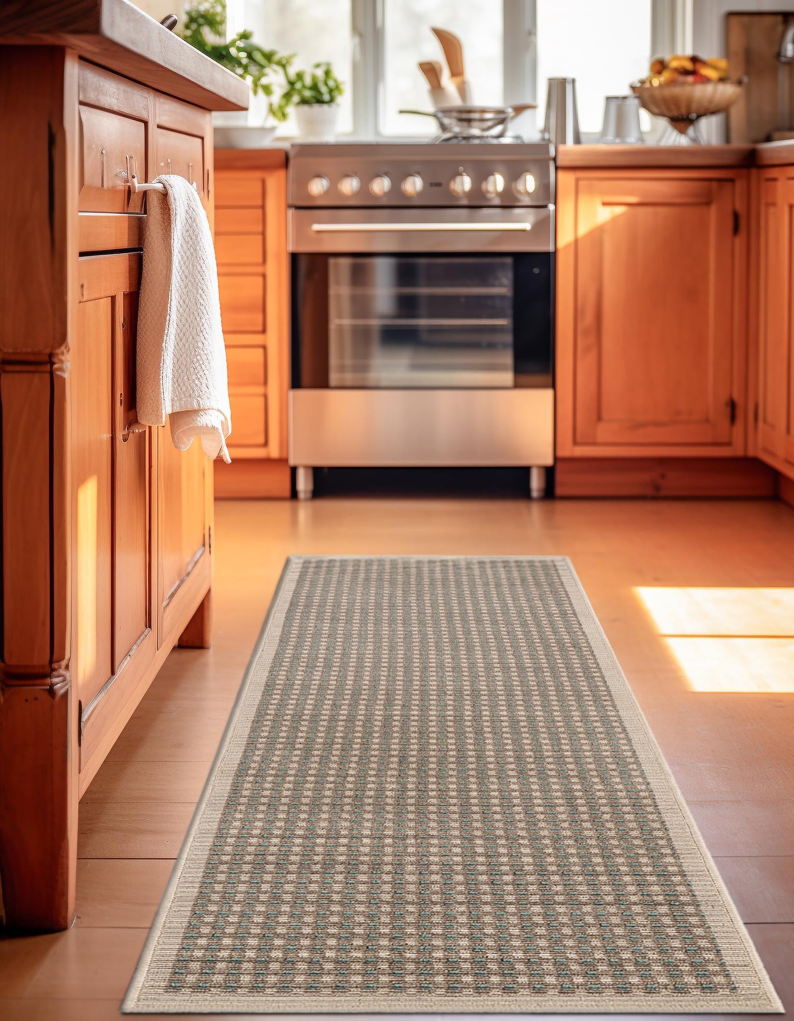Brown 2' 7 x 12' Border Indoor / Outdoor Runner Rug | Rugs.com