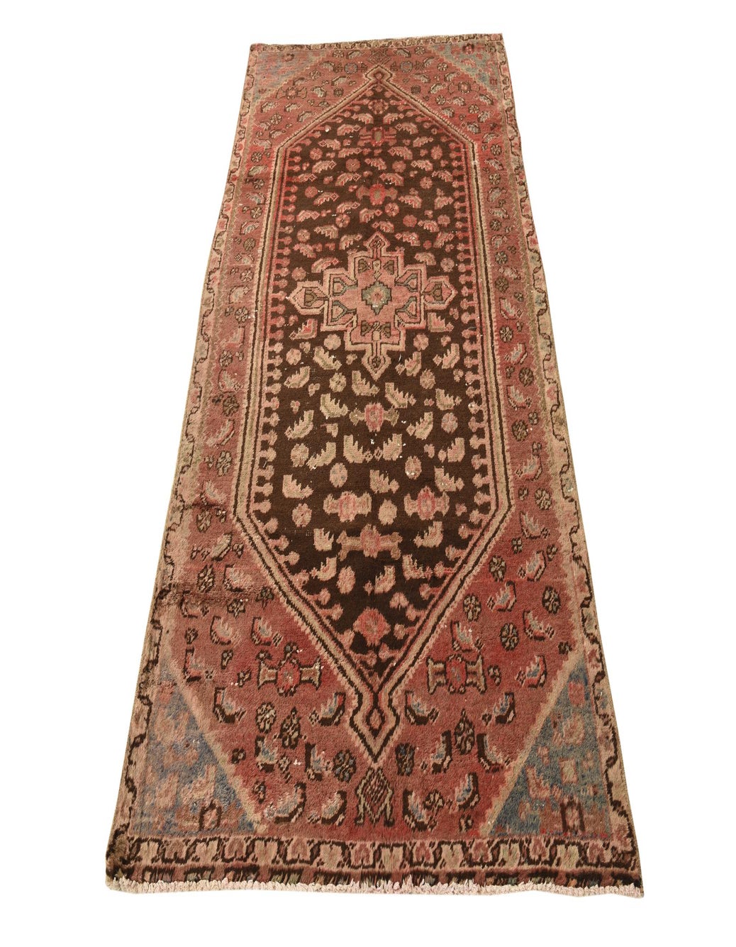 Brown 4' x 7' 3 Hand Knotted Ultra Vintage Persian Wool Runner Rug ...