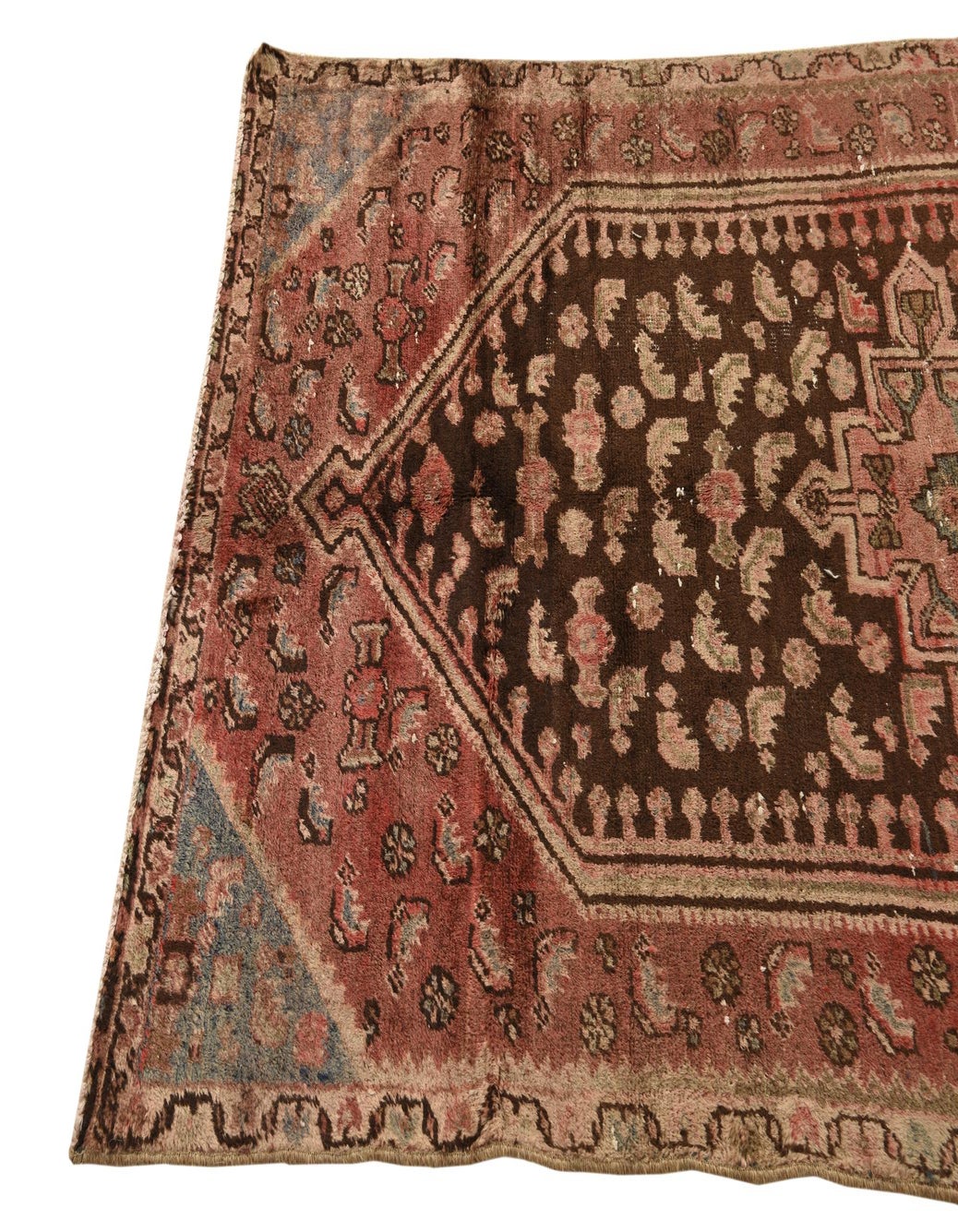 Brown 4' x 7' 3 Hand Knotted Ultra Vintage Persian Wool Runner Rug ...