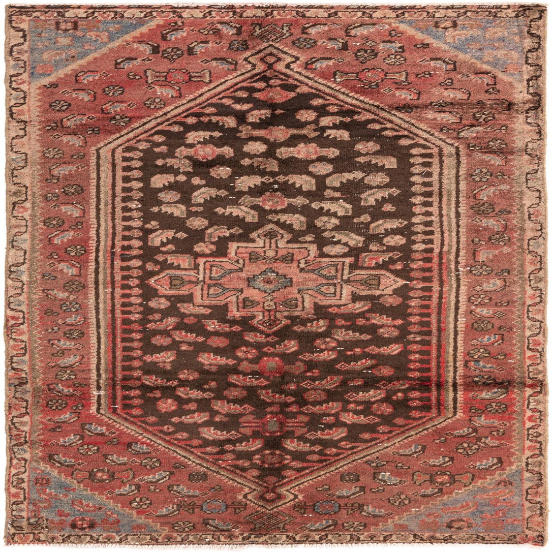 Brown 4' x 7' 3 Hand Knotted Ultra Vintage Persian Wool Runner Rug ...