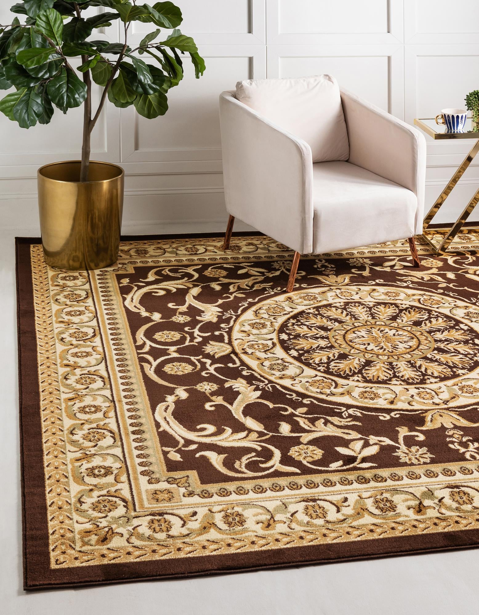 Red 6' x 6' Chateau Square Rug | Rugs.com