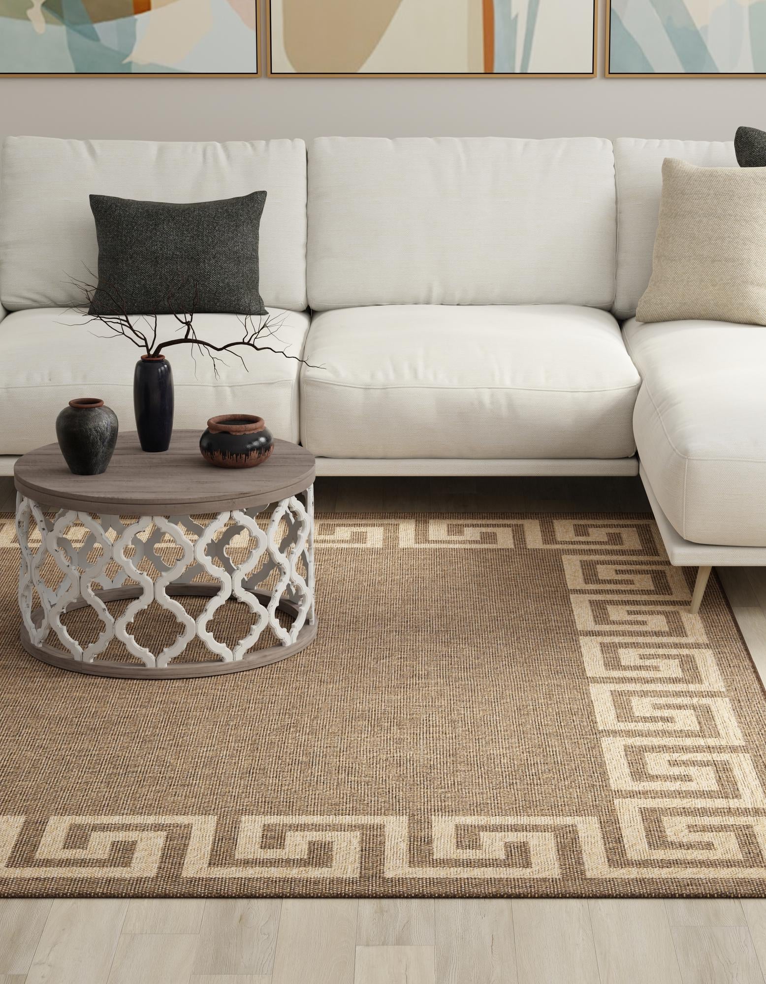 Brown 7' 10 x 7' 10 Dunes Square Rug | Rugs.com