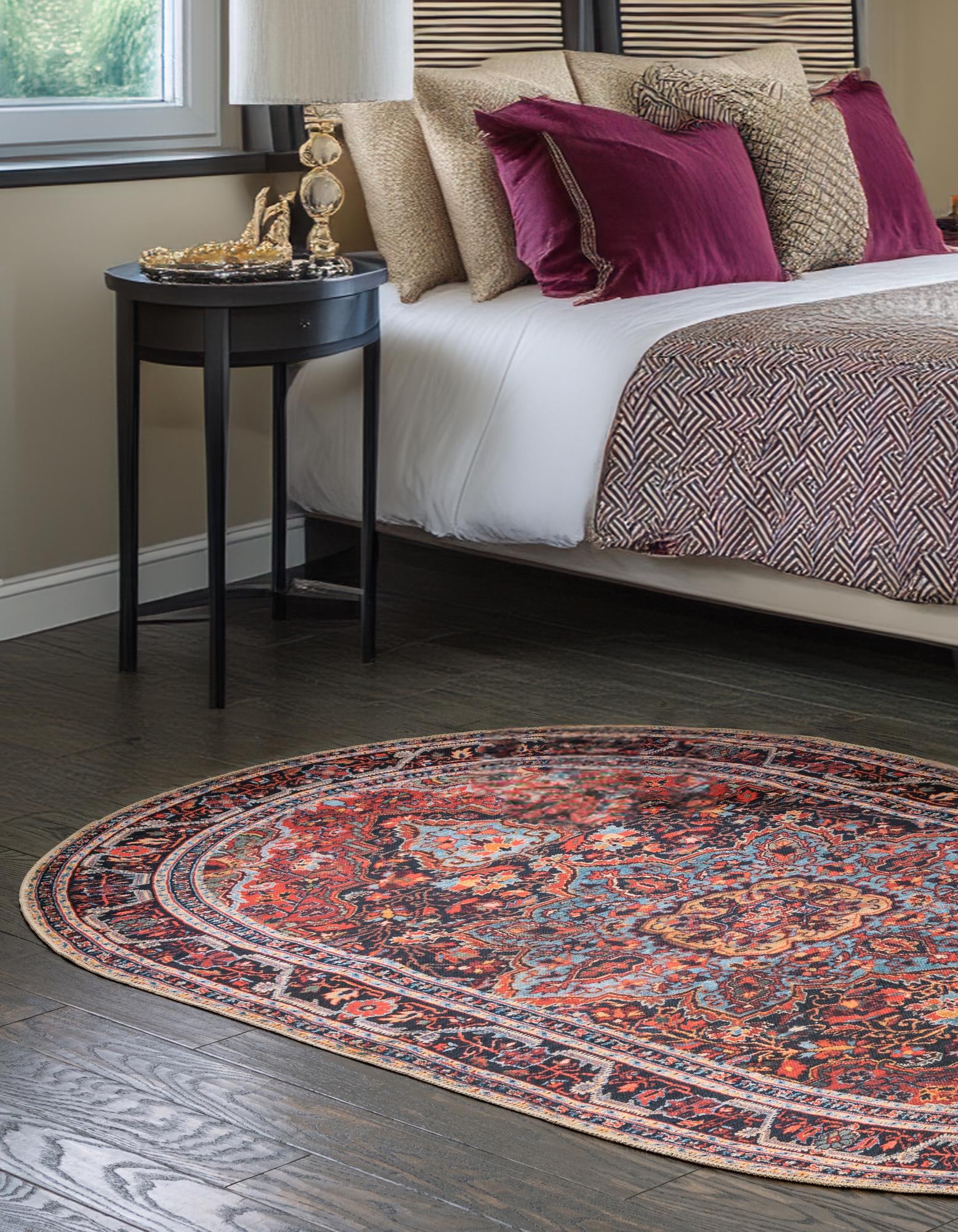 Burgundy 4' x 6' Timeless Oval Rug | Rugs.com