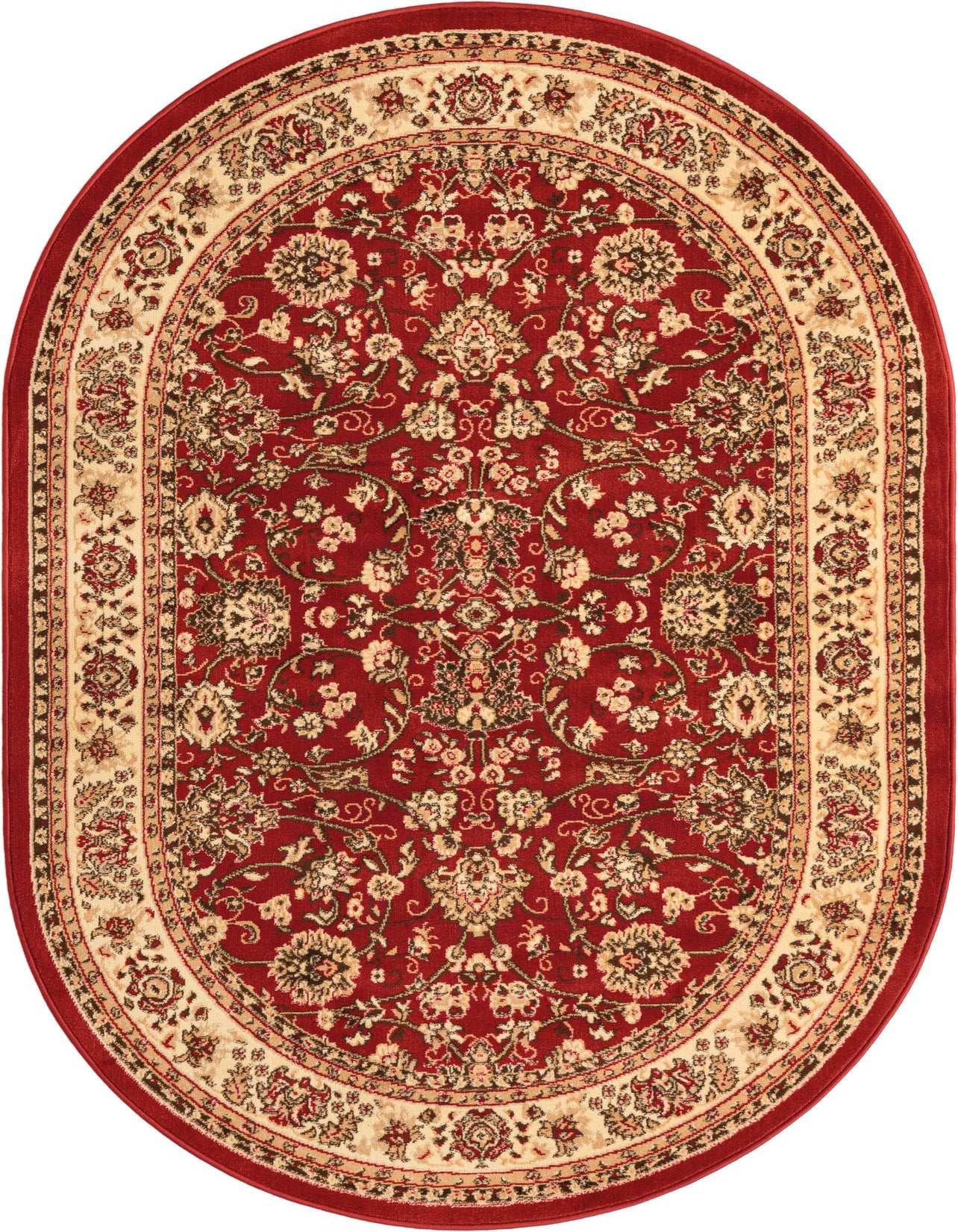 Burgundy 5' 3 x 8' Yasmin Oval Rug | Rugs.com