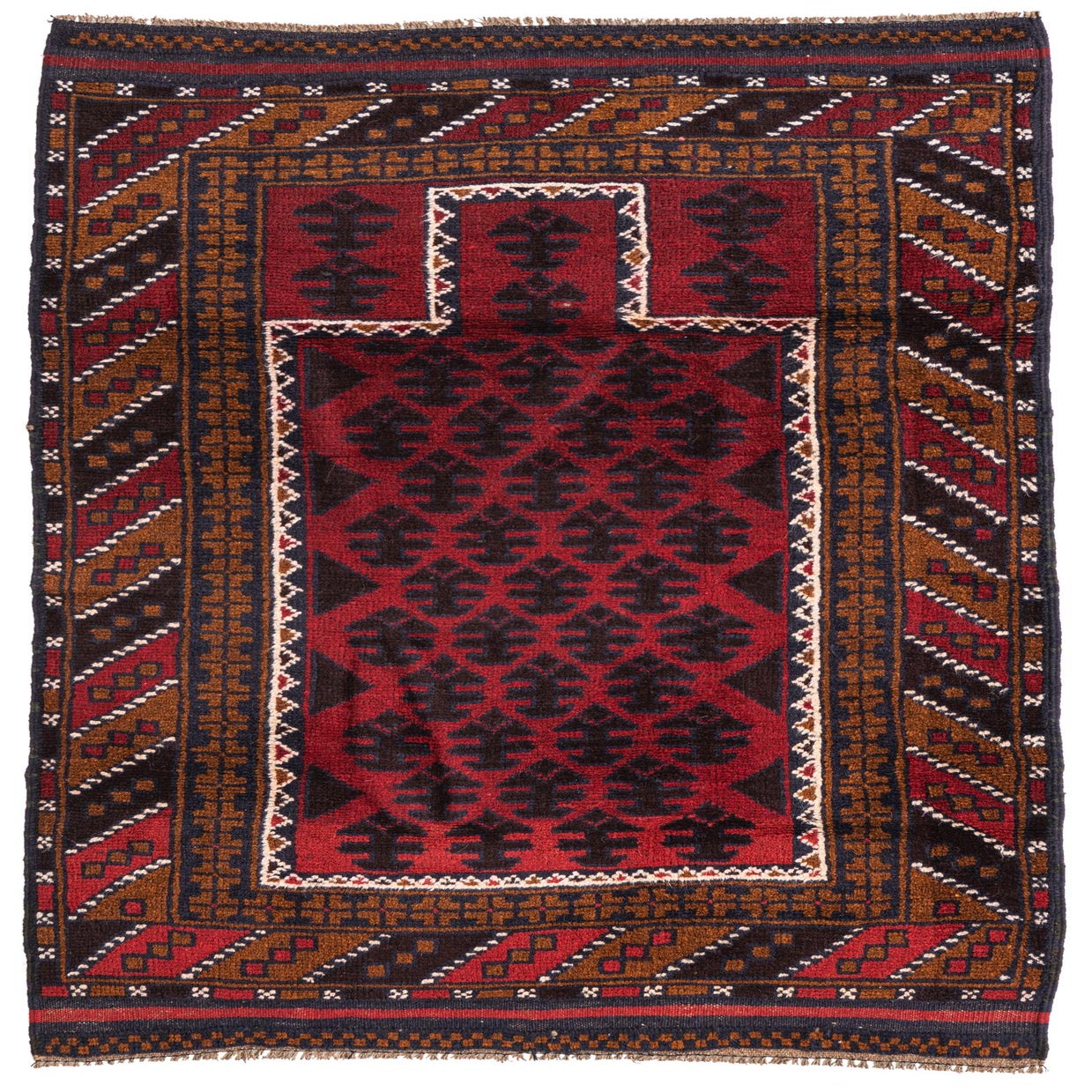 Burgundy 3' x 4' 9 Hand Knotted Balouch Persian Wool Rug | Rugs.com