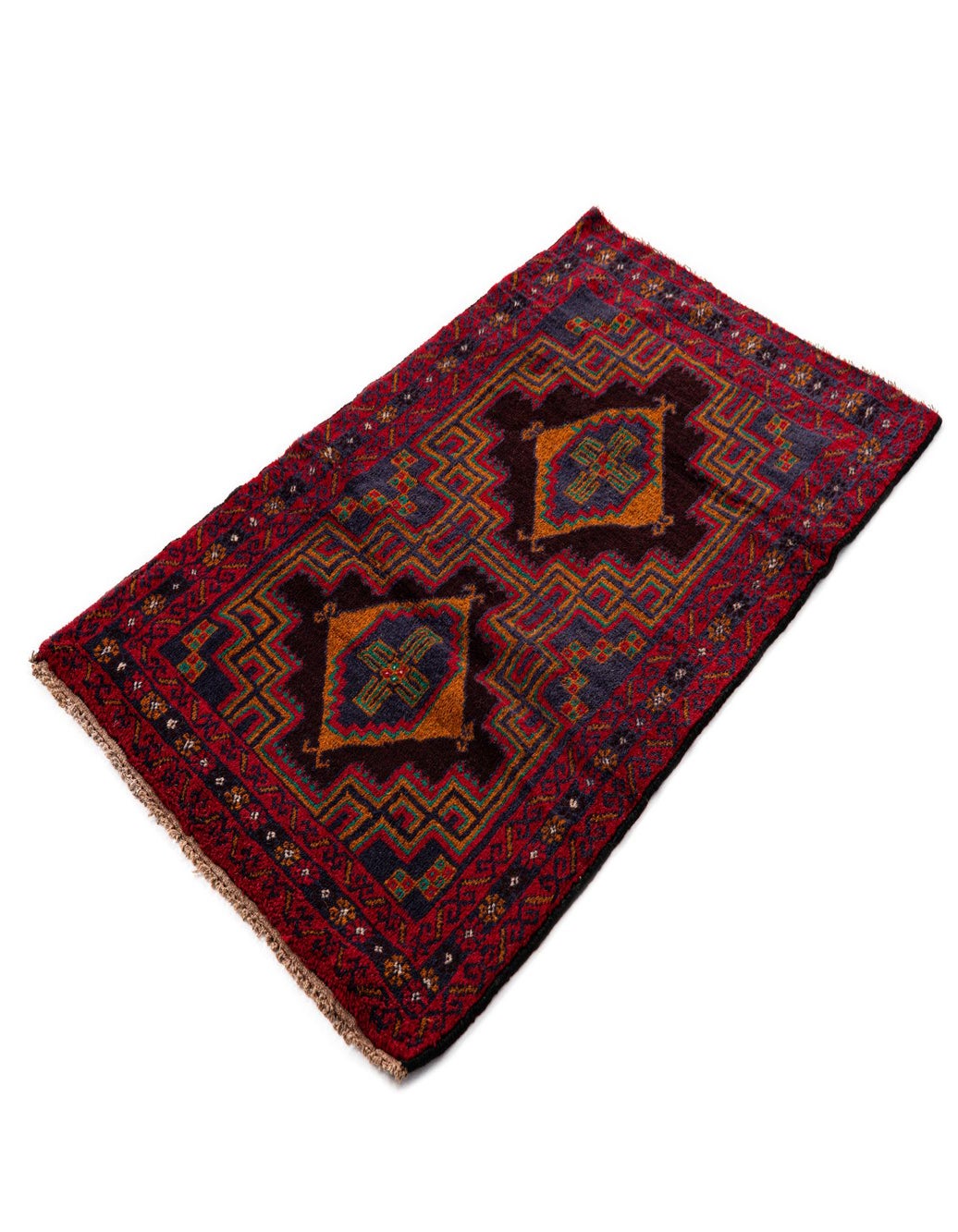 Burgundy 2' 9 x 4' 7 Hand Knotted Balouch Persian Wool Rug | Rugs.com