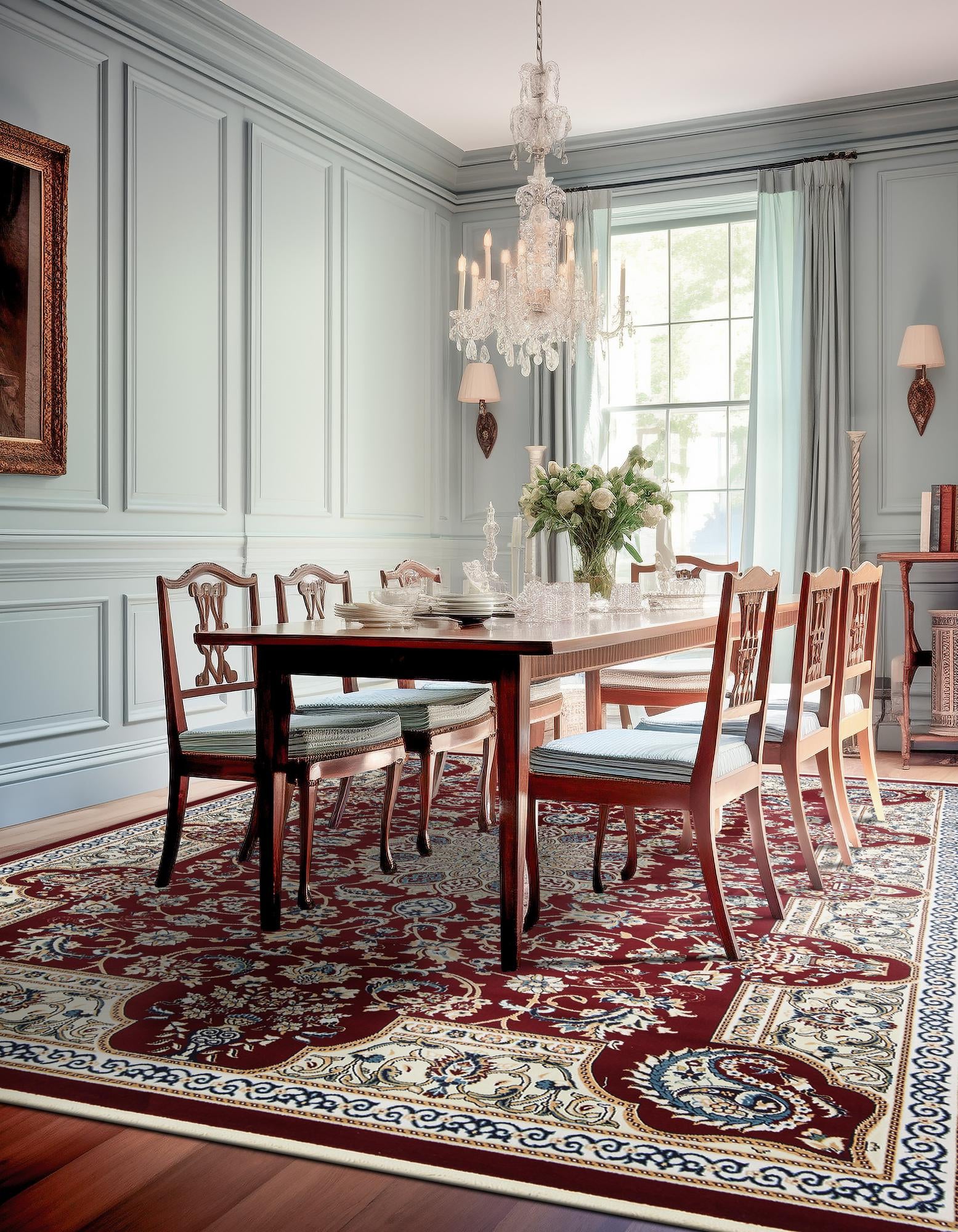 Burgundy 8' x 10' Nain Design Rug | Rugs.com