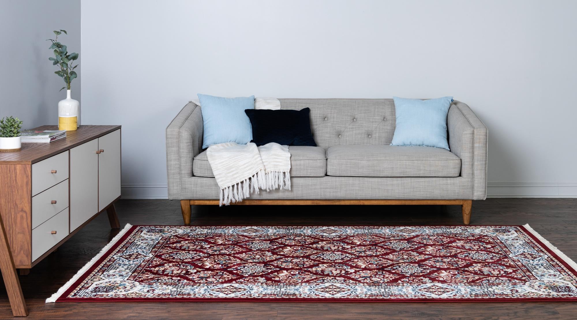 Burgundy 5' x 8' Nain Design Rug | Rugs.com