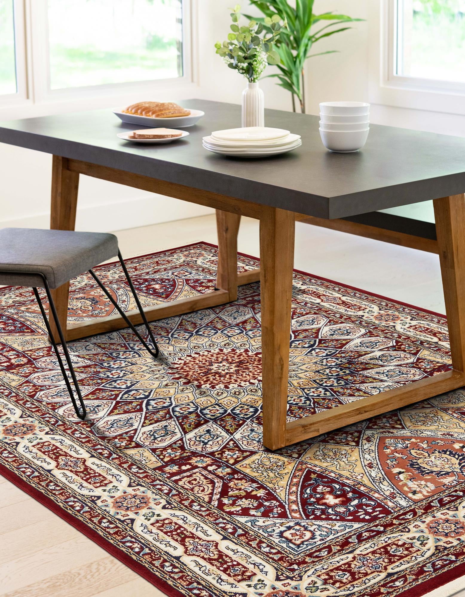 Burgundy 5' x 8' Nain Design Rug | Rugs.com