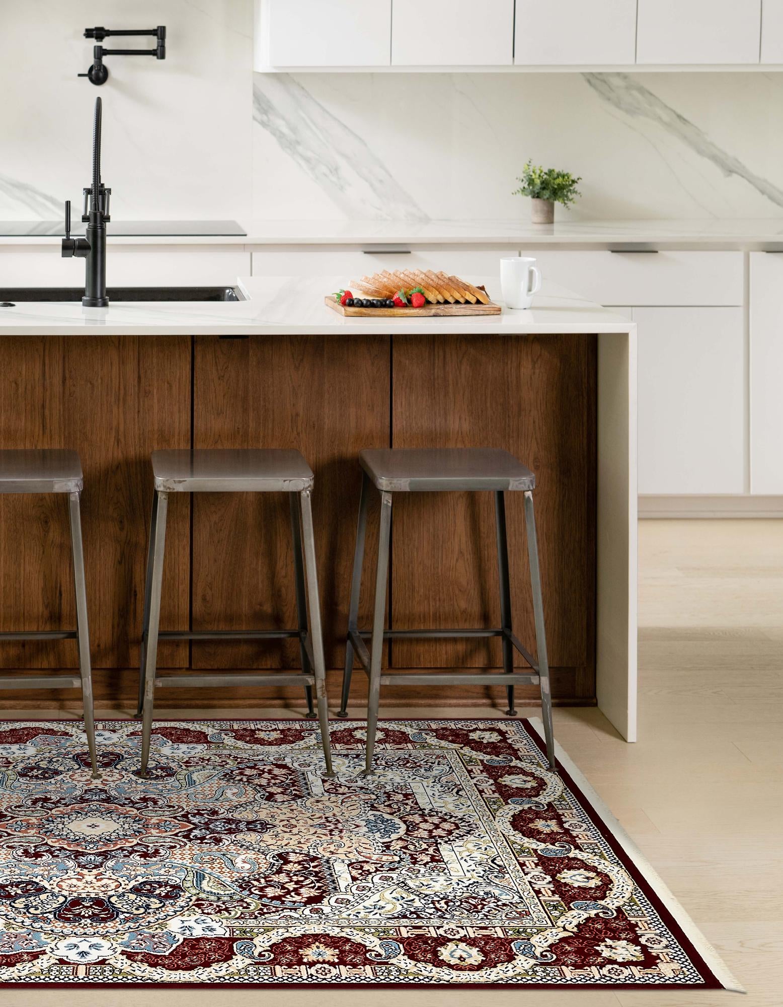 Burgundy 8' x 10' Nain Design Rug | Rugs.com