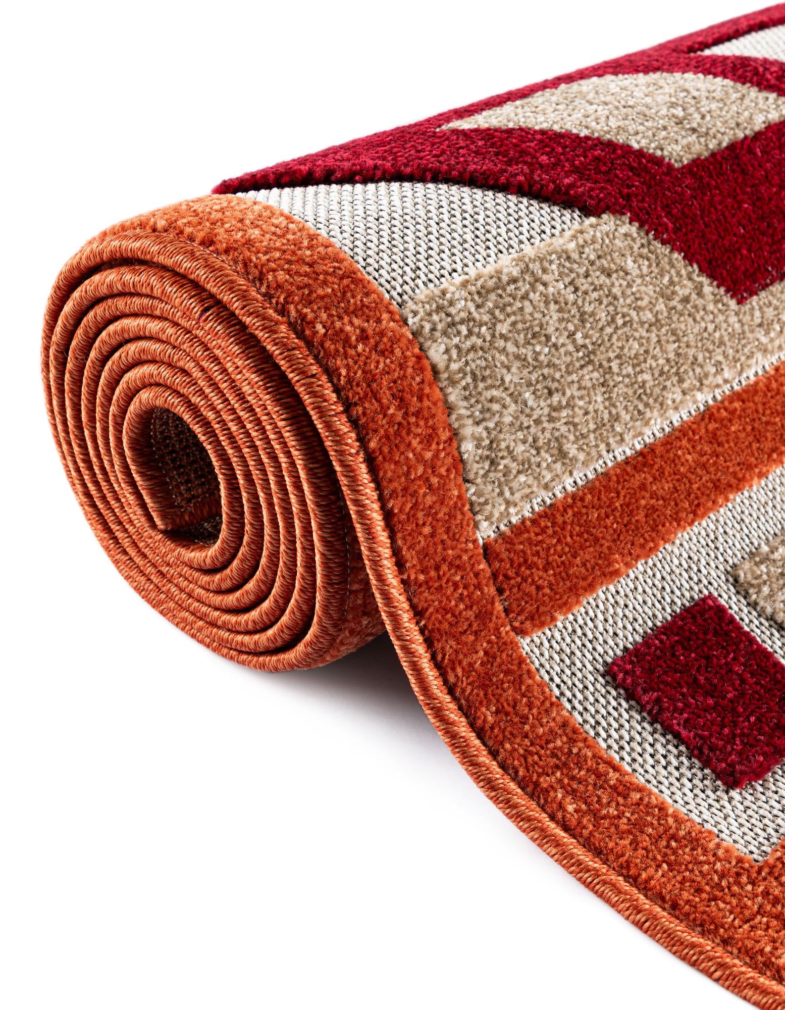 Burgundy 5' x 8' Modern Indoor / Outdoor Rug | Rugs.com