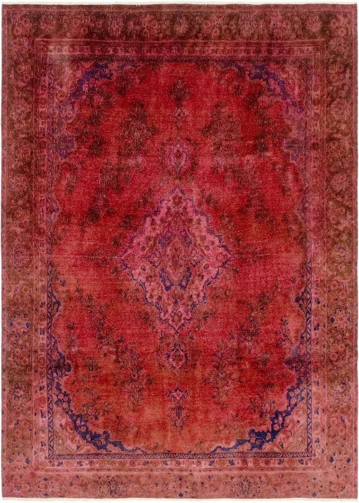 Burgundy 8' x 10' 2 Hand Knotted Ultra Vintage Persian Wool Rug | Rugs.com