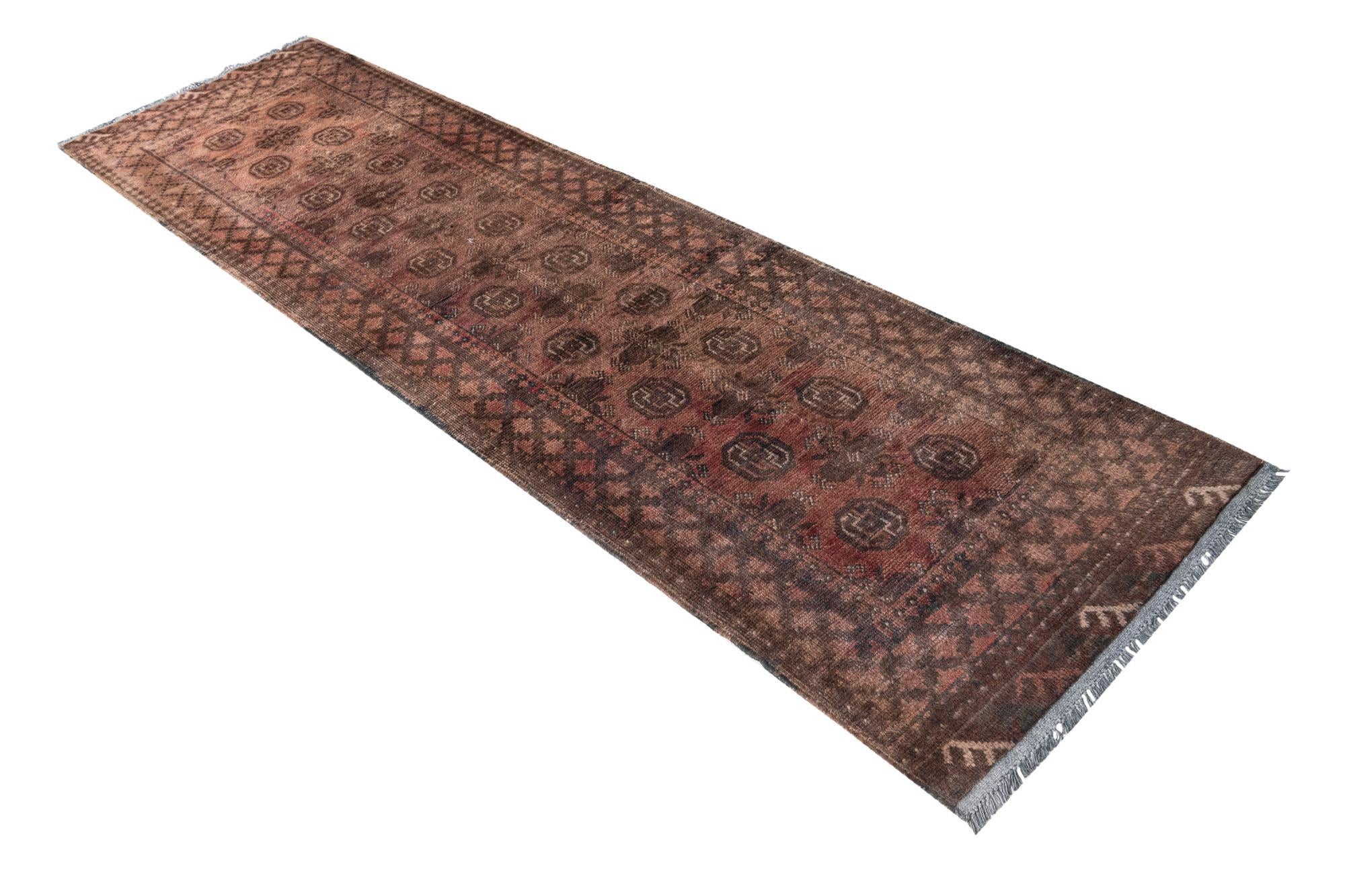 Burgundy 2' 7 x 9' 3 Hand Knotted Ultra Vintage Persian Wool Runner Rug ...