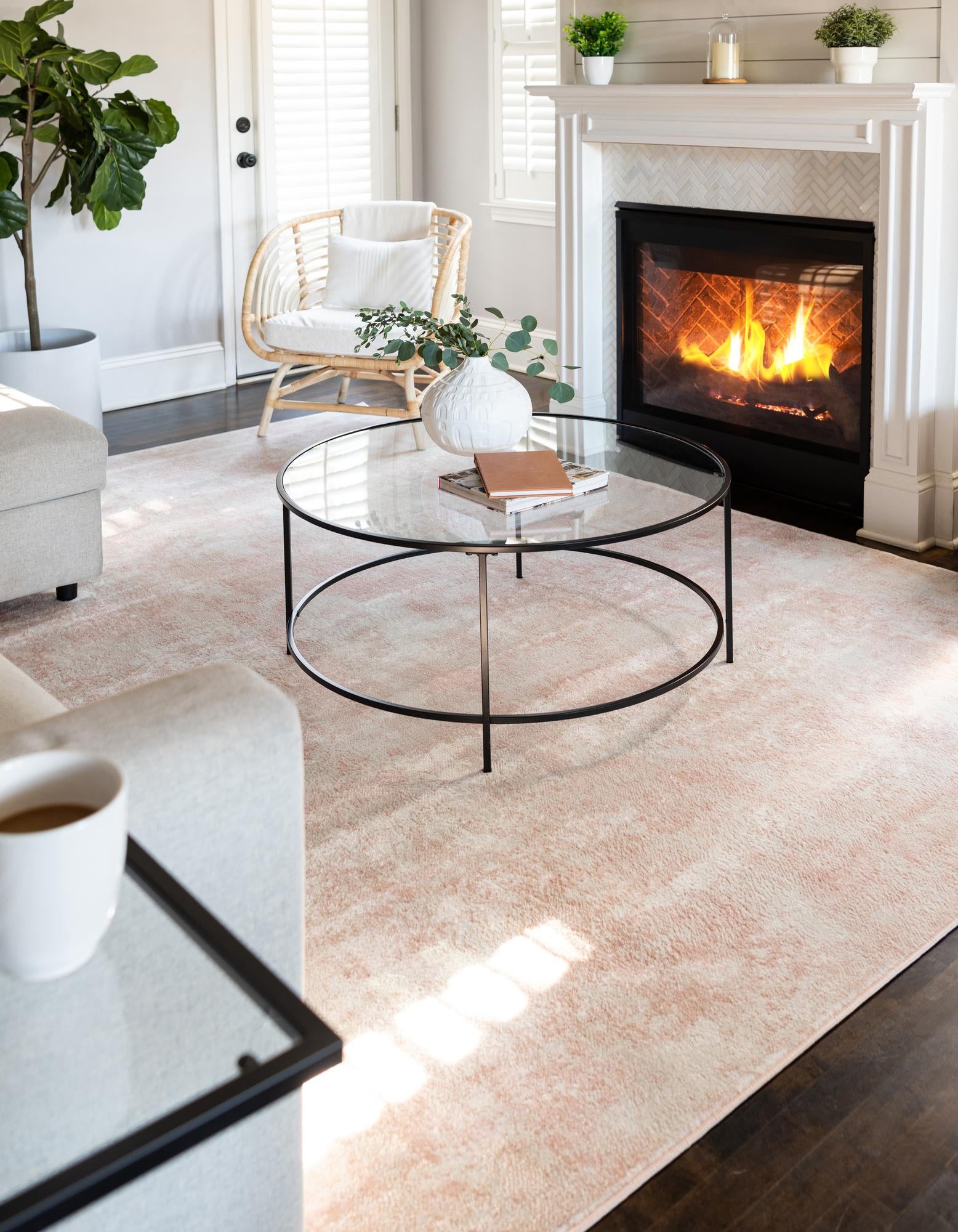 Carnation Pink 5' 3 x 8' Aurora Rug | Rugs.com