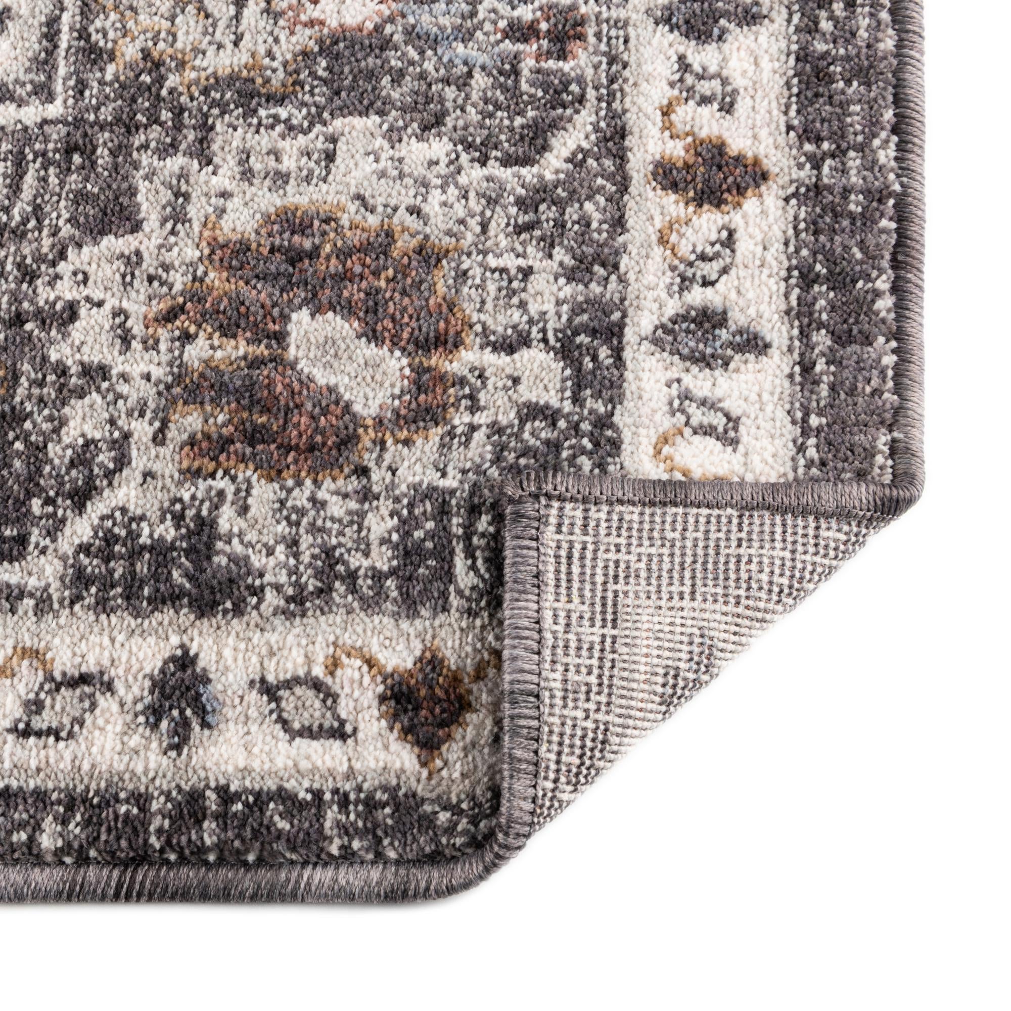 Charcoal Gray 2' x 6' Eco Traditional Runner Rug | Rugs.com