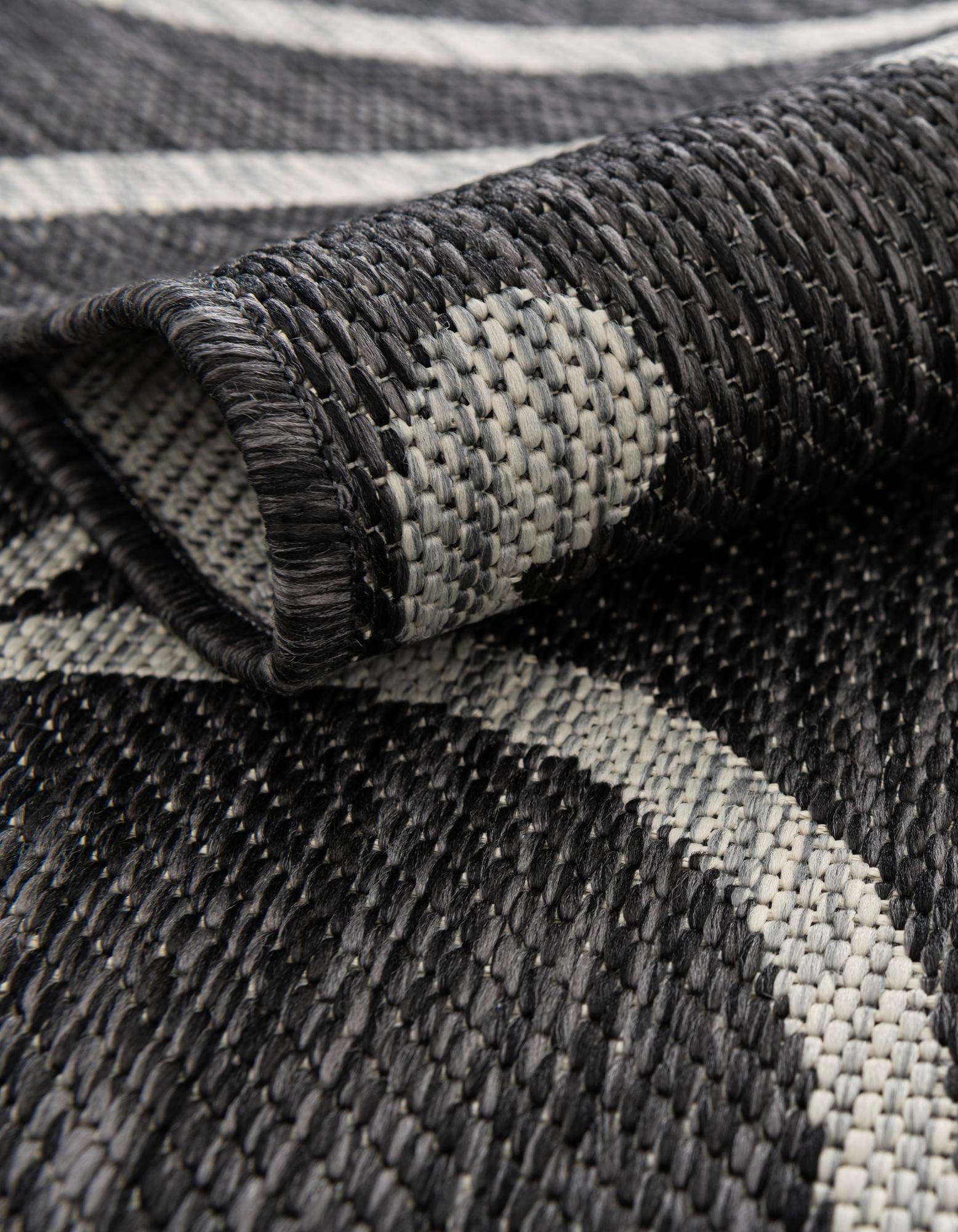 Charcoal Gray 2' x 6' Botanical Indoor / Outdoor Runner Rug | Rugs.com