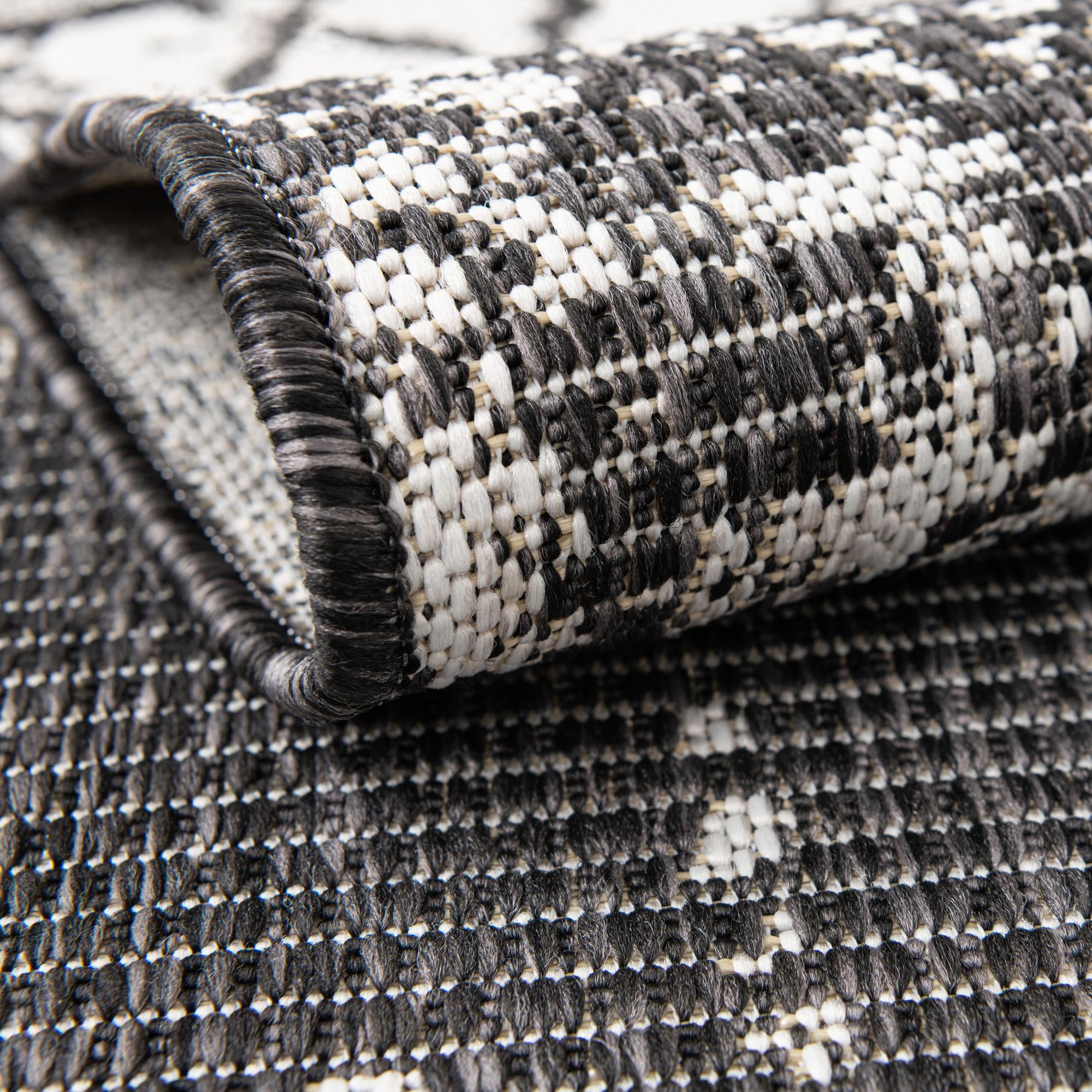 Charcoal Gray 7' x 7' Bohemian Indoor / Outdoor Square Rug | Rugs.com