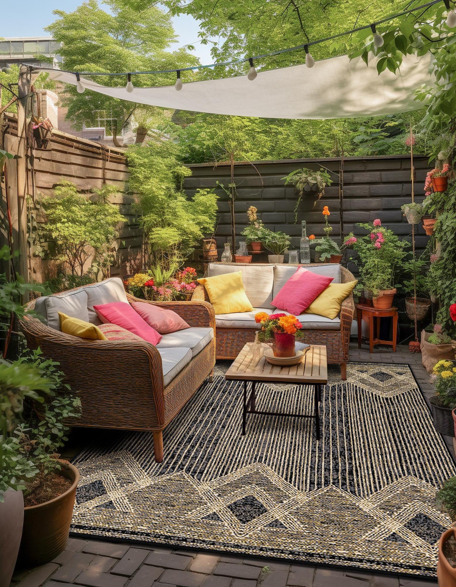 Charcoal 5' x 7' Modern Indoor / Outdoor Rug | Rugs.com