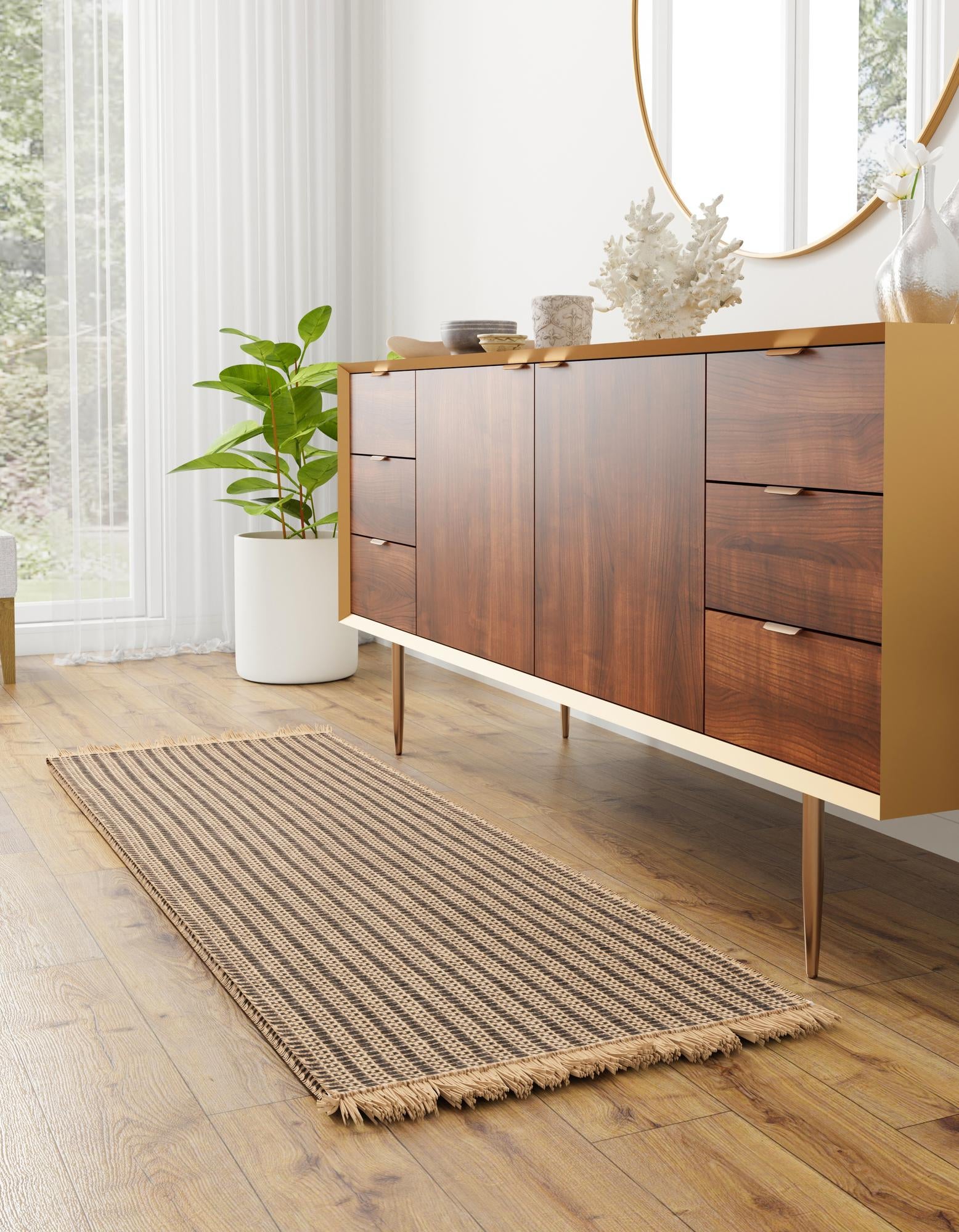 Charcoal 2' x 6' 1 Cottage Farm Runner Rug | Rugs.com