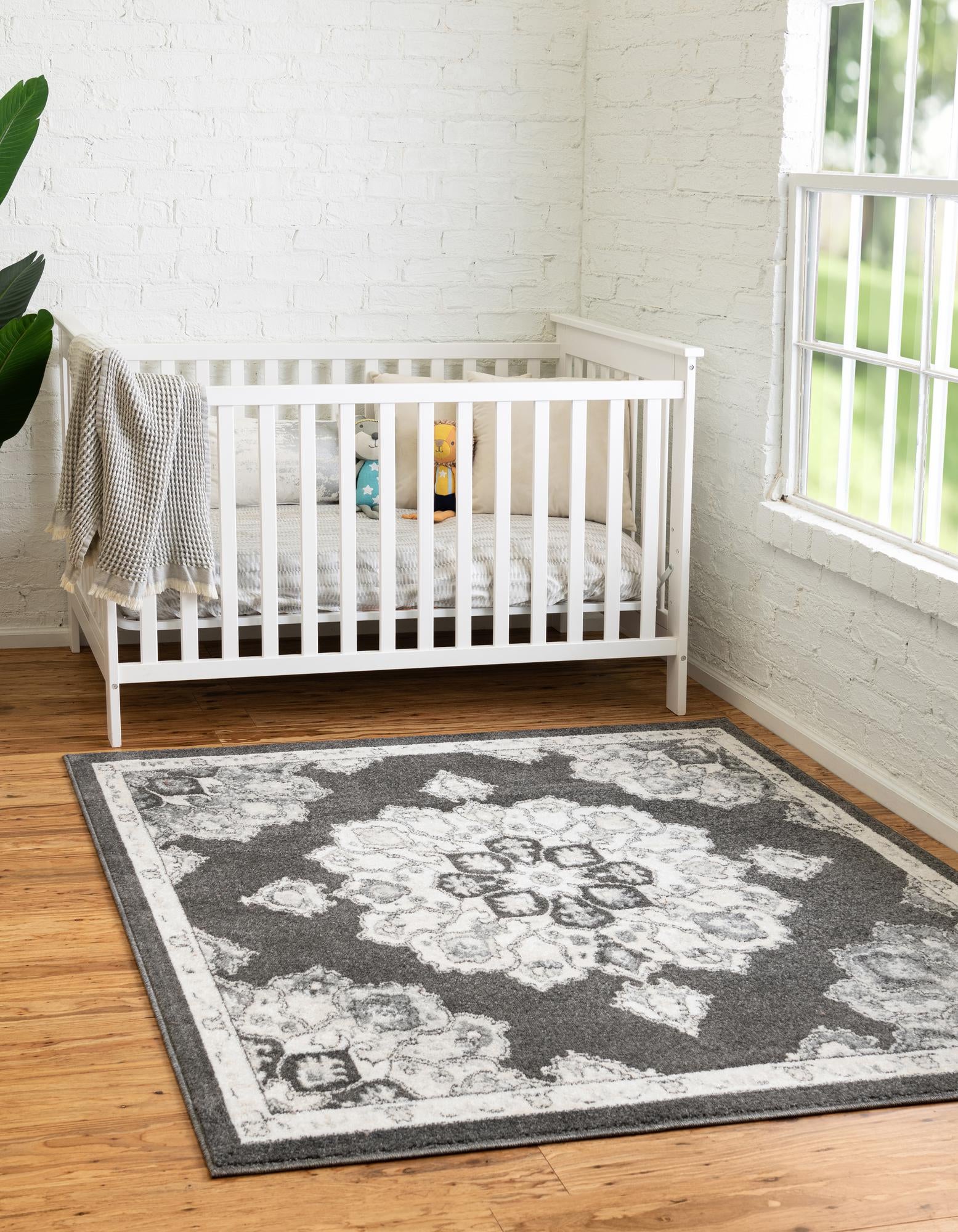 Charcoal 5' x 5' Parker Square Rug | Rugs.com