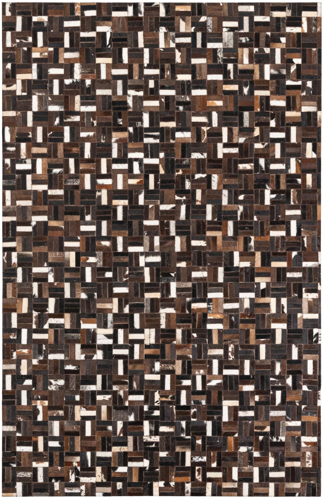 Chocolate Brown 5' x 7' 10 Cowhide Leather Rug | Rugs.com