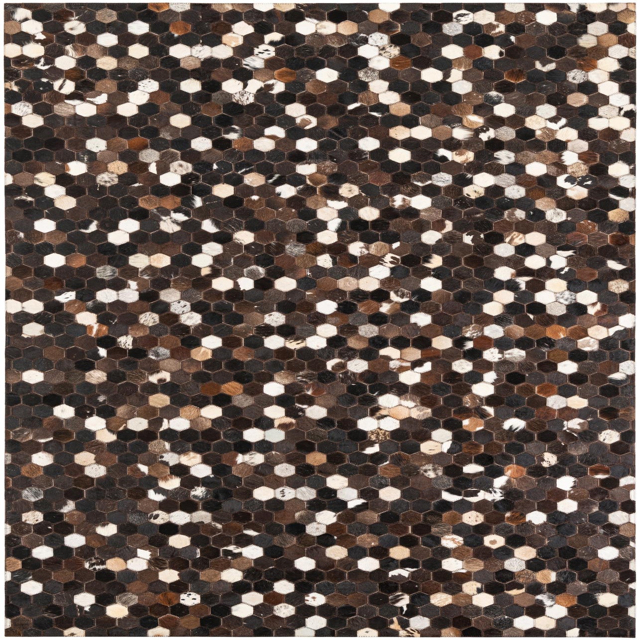 Chocolate Brown 5' x 7' 10 Cowhide Leather Rug | Rugs.com