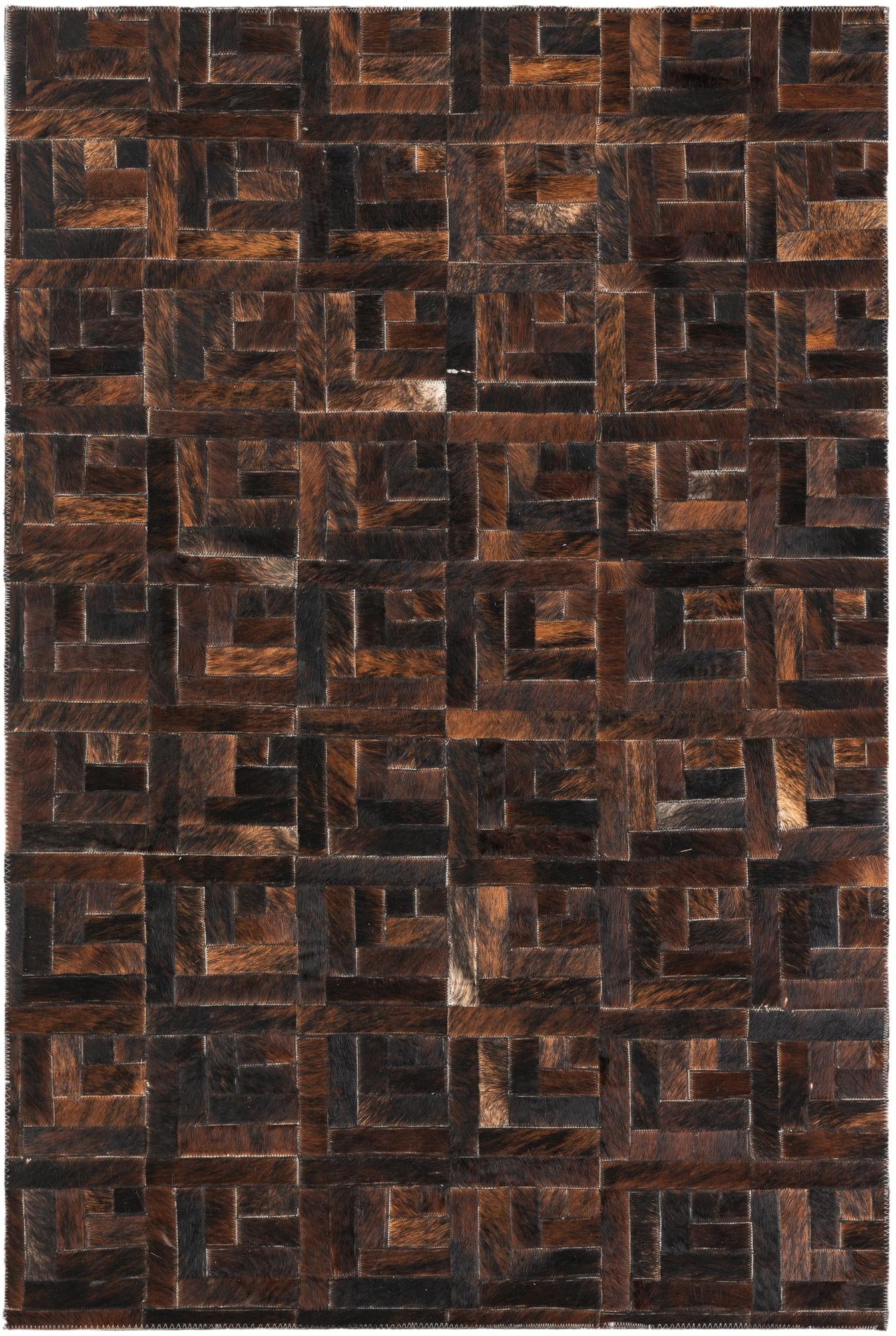 Chocolate Brown 3' 8 x 5' 6 Cowhide Leather Rug | Rugs.com