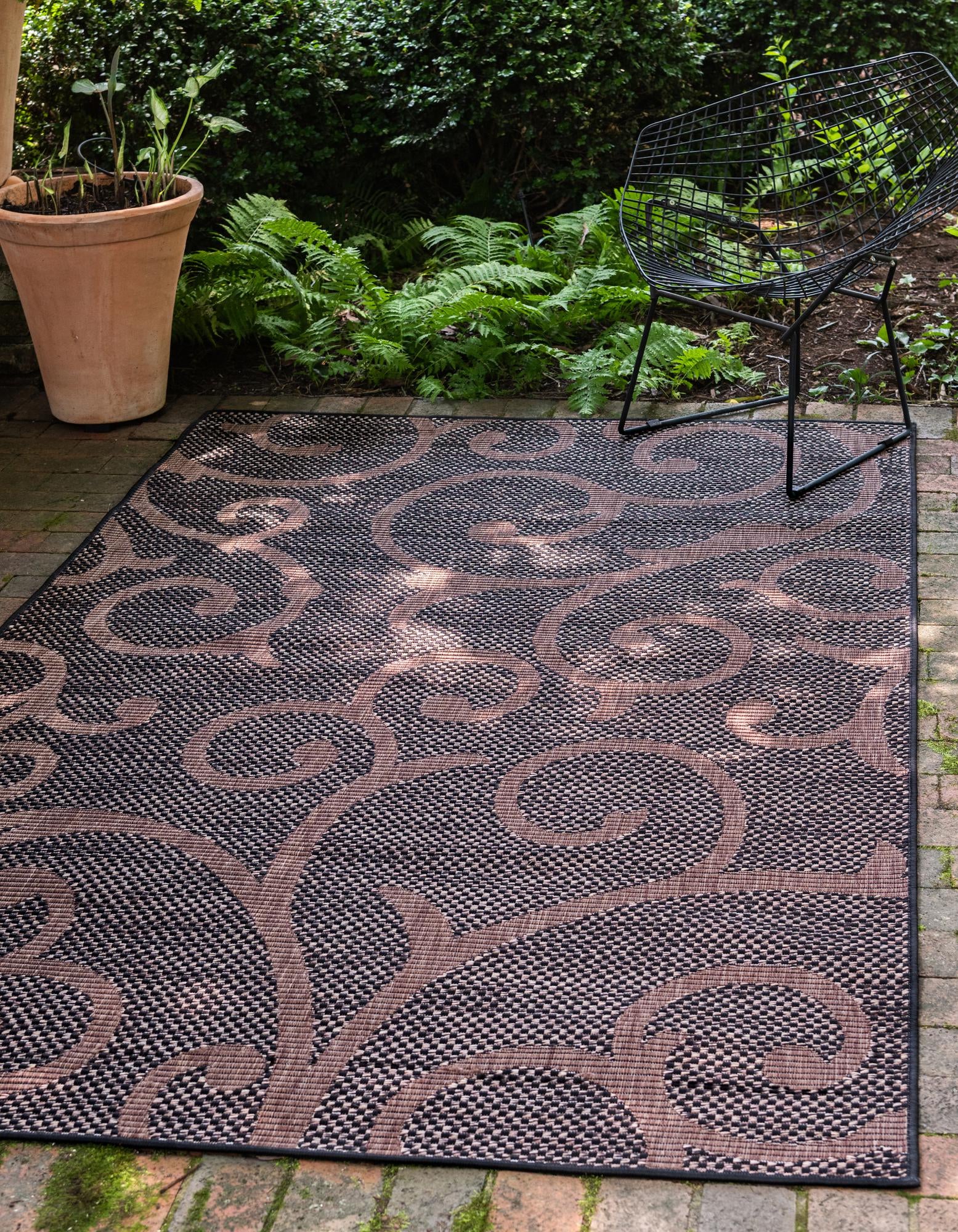 Brown 4' x 6' Botanical Indoor / Outdoor Rug | Rugs.com