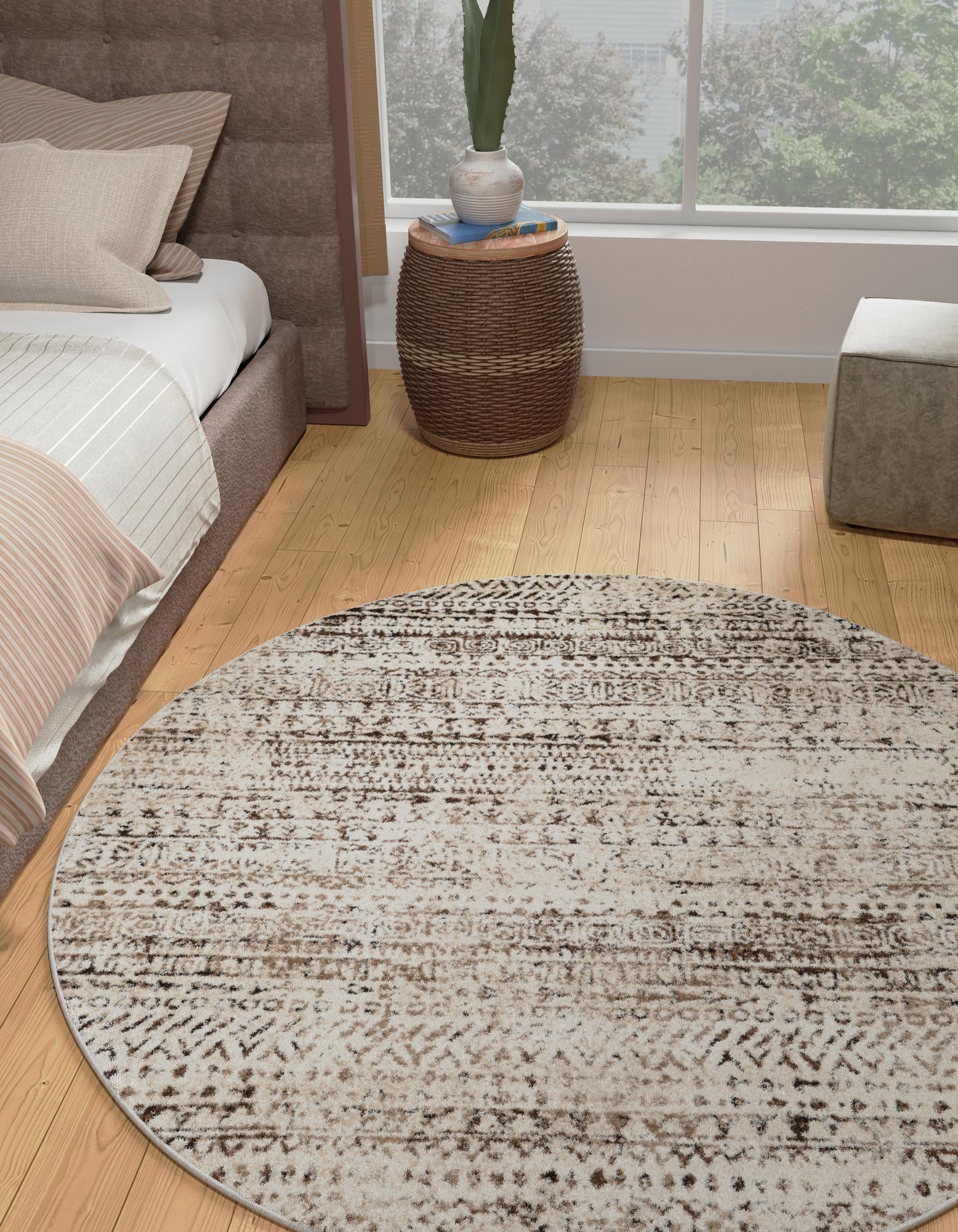 Chocolate Brown 10' 8 x 10' 8 Hermitage Round Rug | Rugs.com