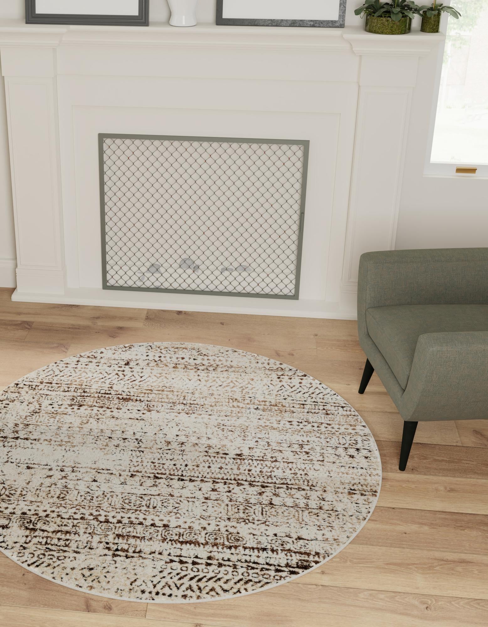 Chocolate Brown 10' 8 x 10' 8 Hermitage Round Rug | Rugs.com