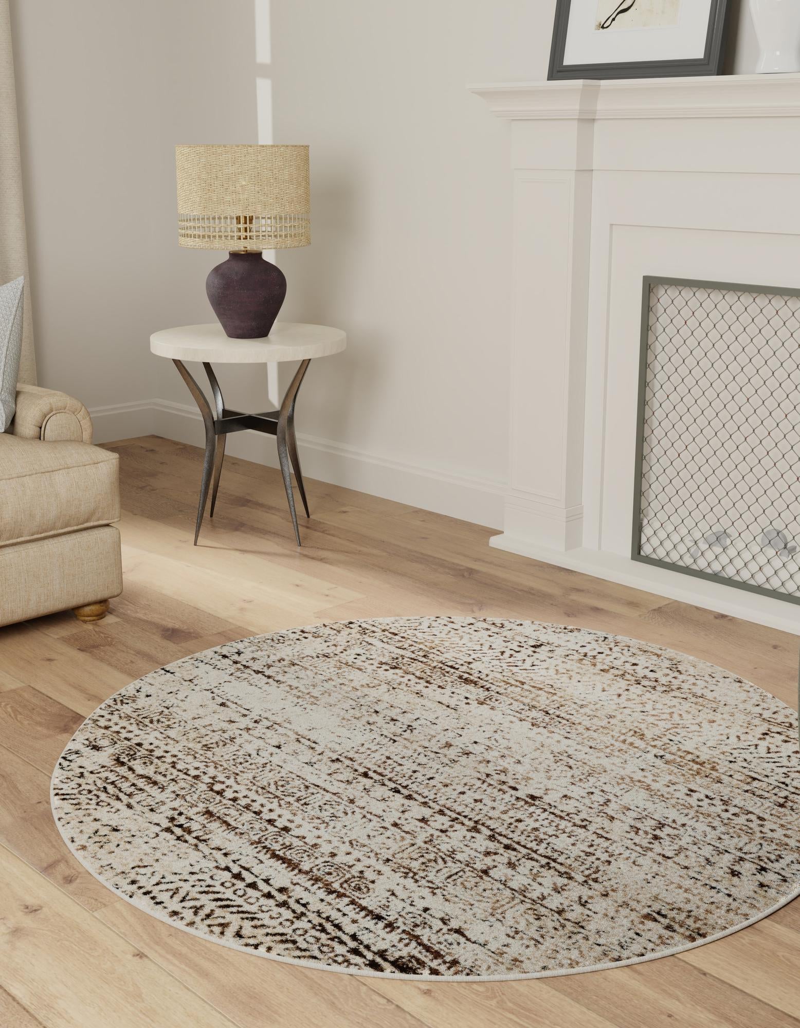 Chocolate Brown 10' 8 x 10' 8 Hermitage Round Rug | Rugs.com