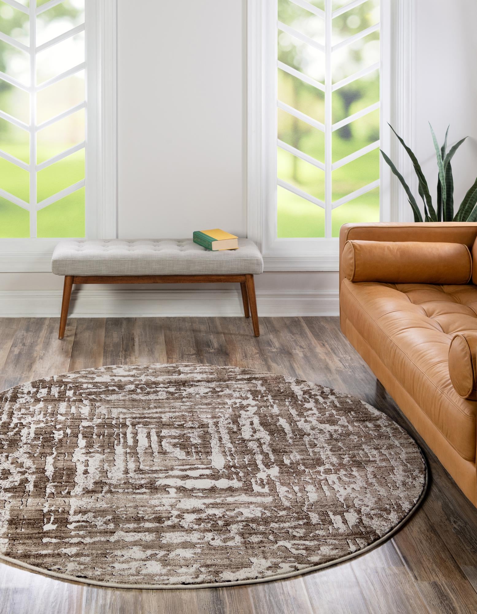 Chocolate Brown 10' 8 x 10' 8 Hermitage Round Rug | Rugs.com