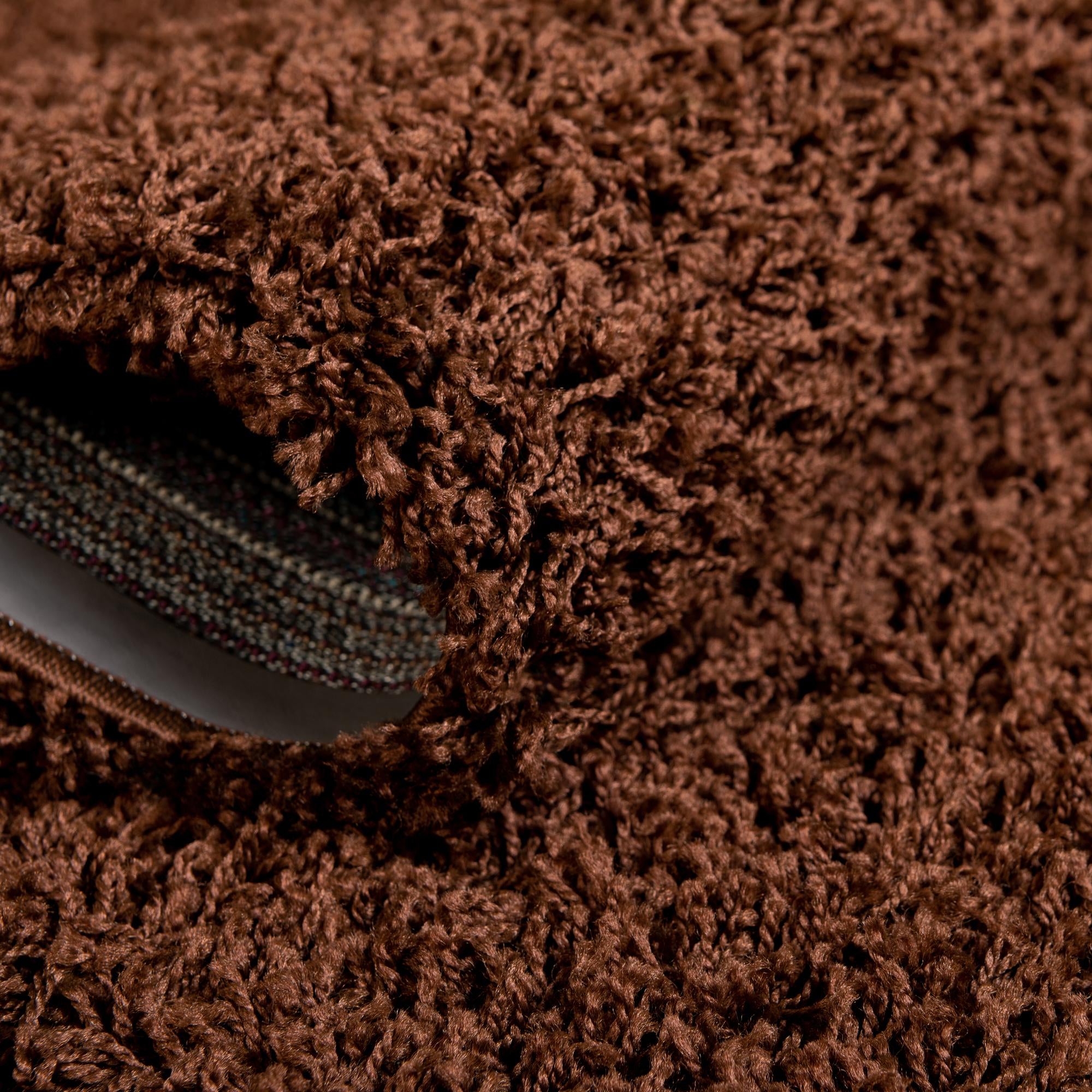 Chocolate Brown 8' x 8' Solid Shag Square Rug | Rugs.com