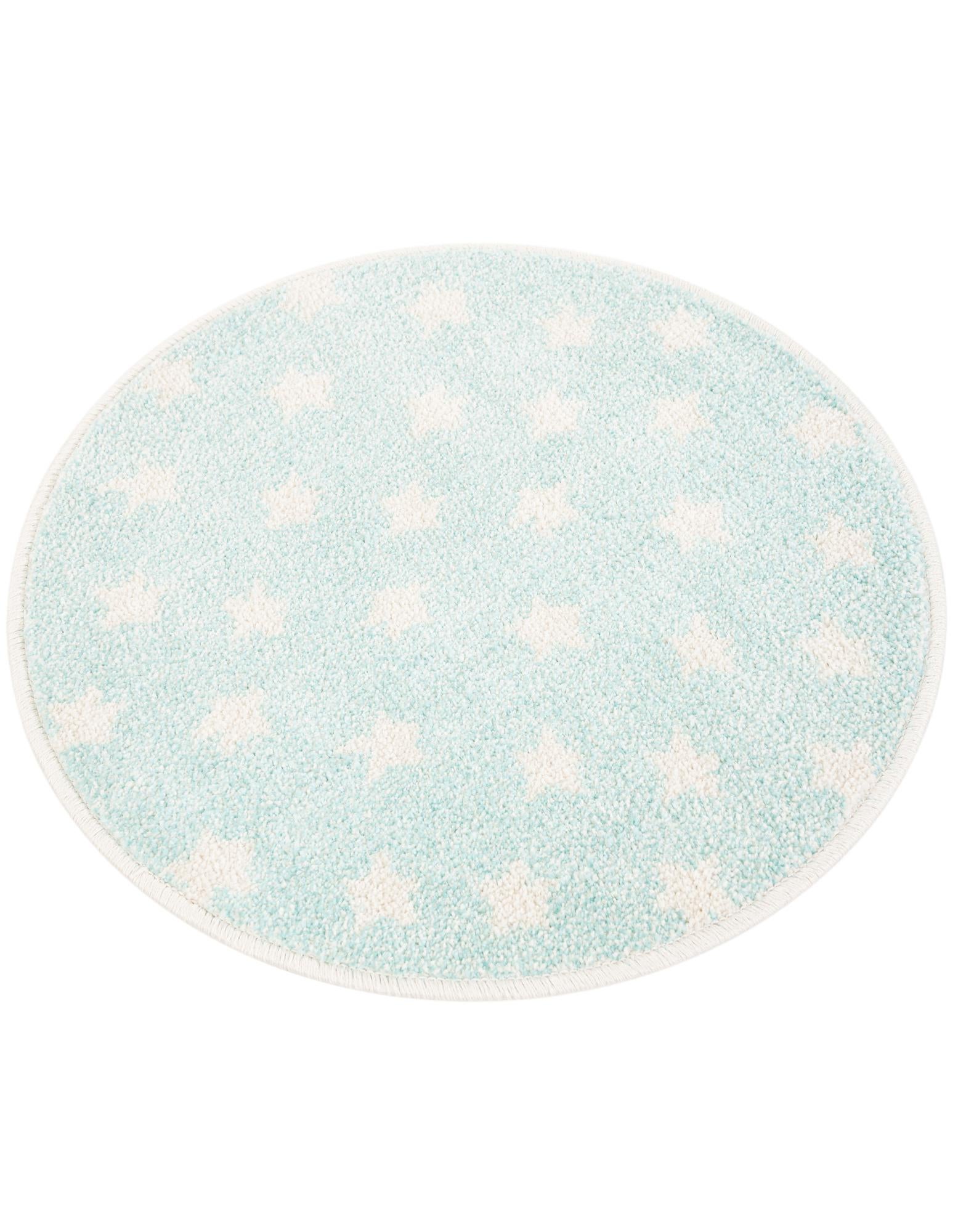 Clear Blue 2' 2 x 2' 2 Whimsy Kids Round Rug | Rugs.com