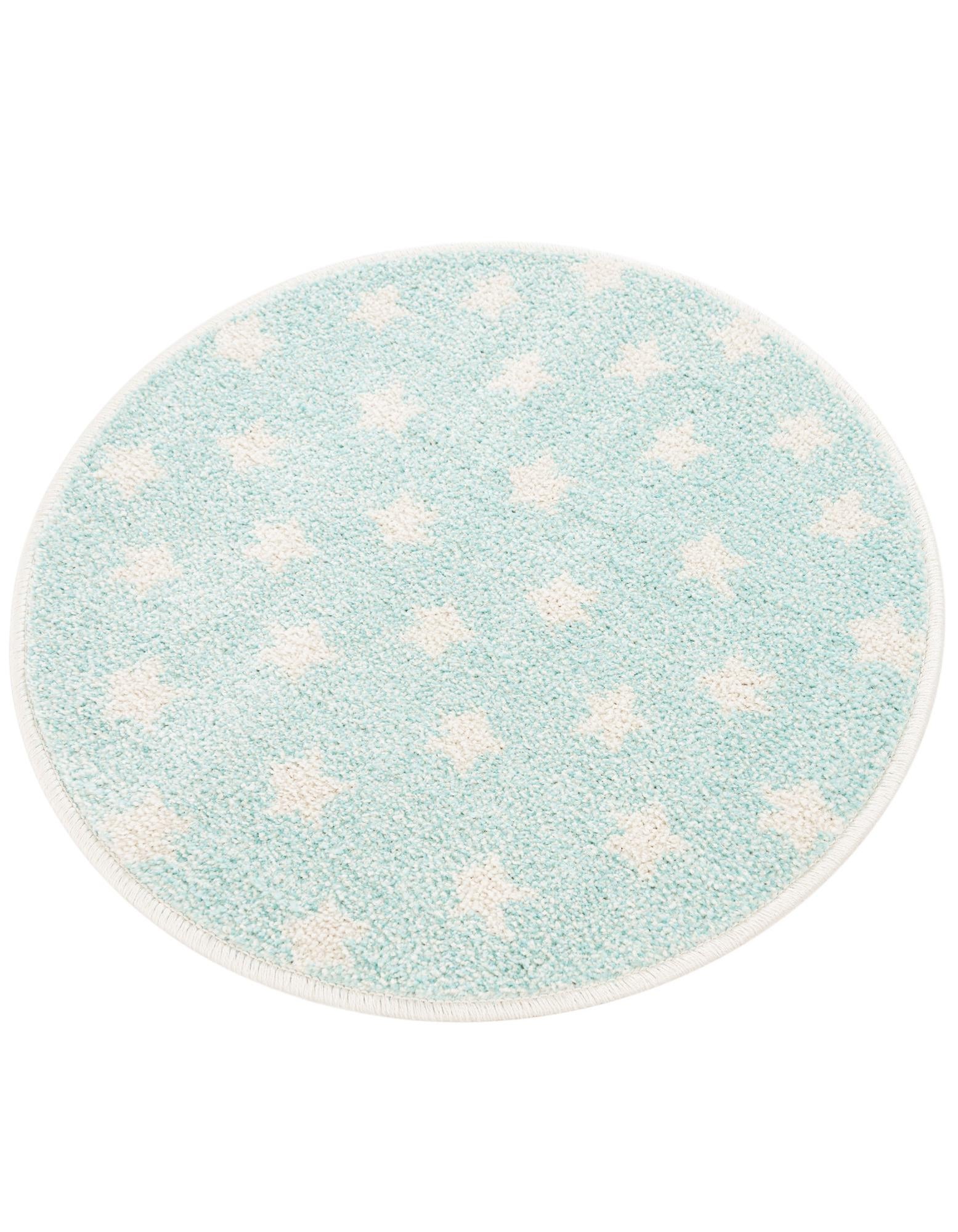 Clear Blue 2' 2 x 2' 2 Whimsy Kids Round Rug | Rugs.com