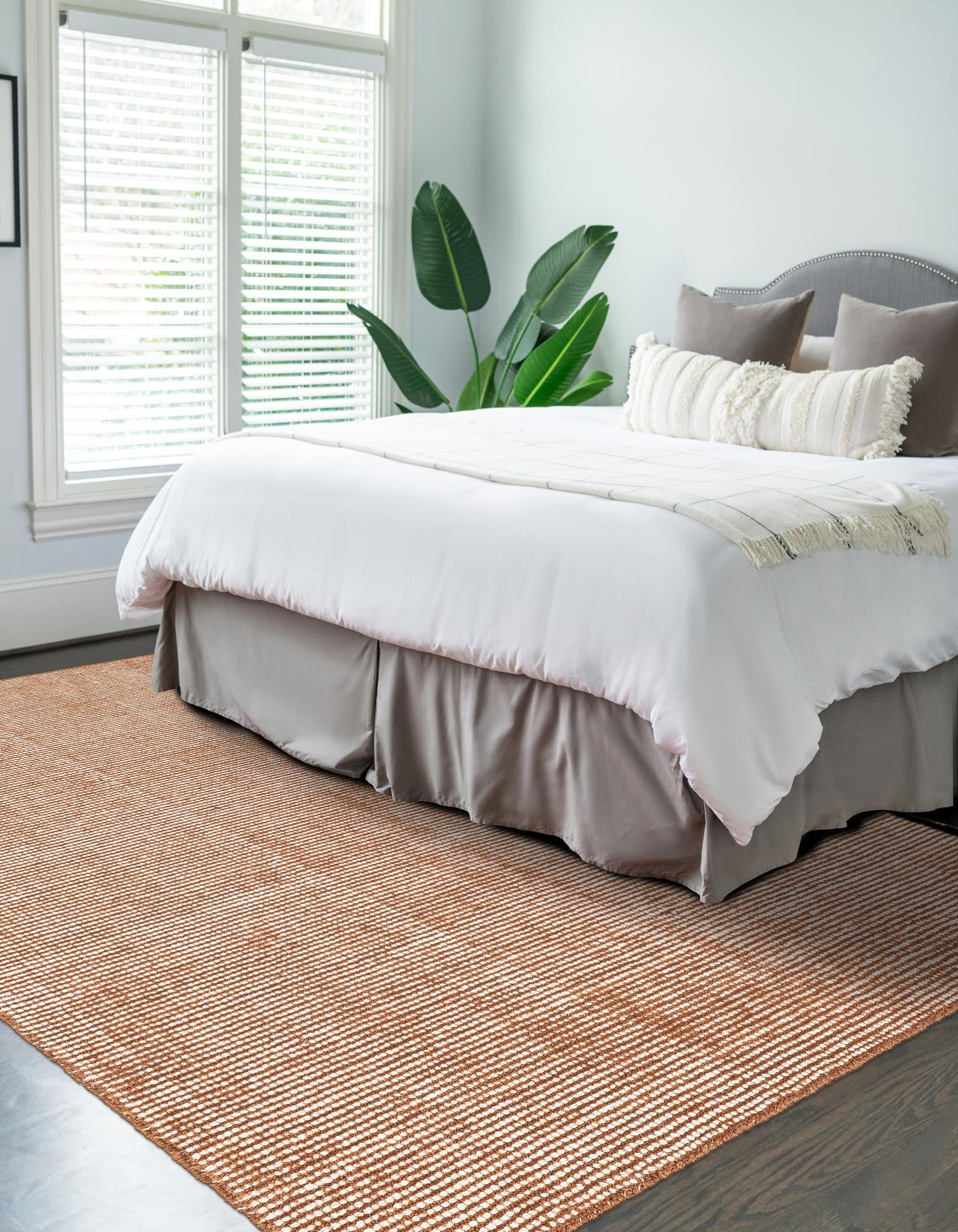 Cocoa Bean Brown 5' 1 x 8' Hand Woven Jill Zarin English Manor Wool Rug ...