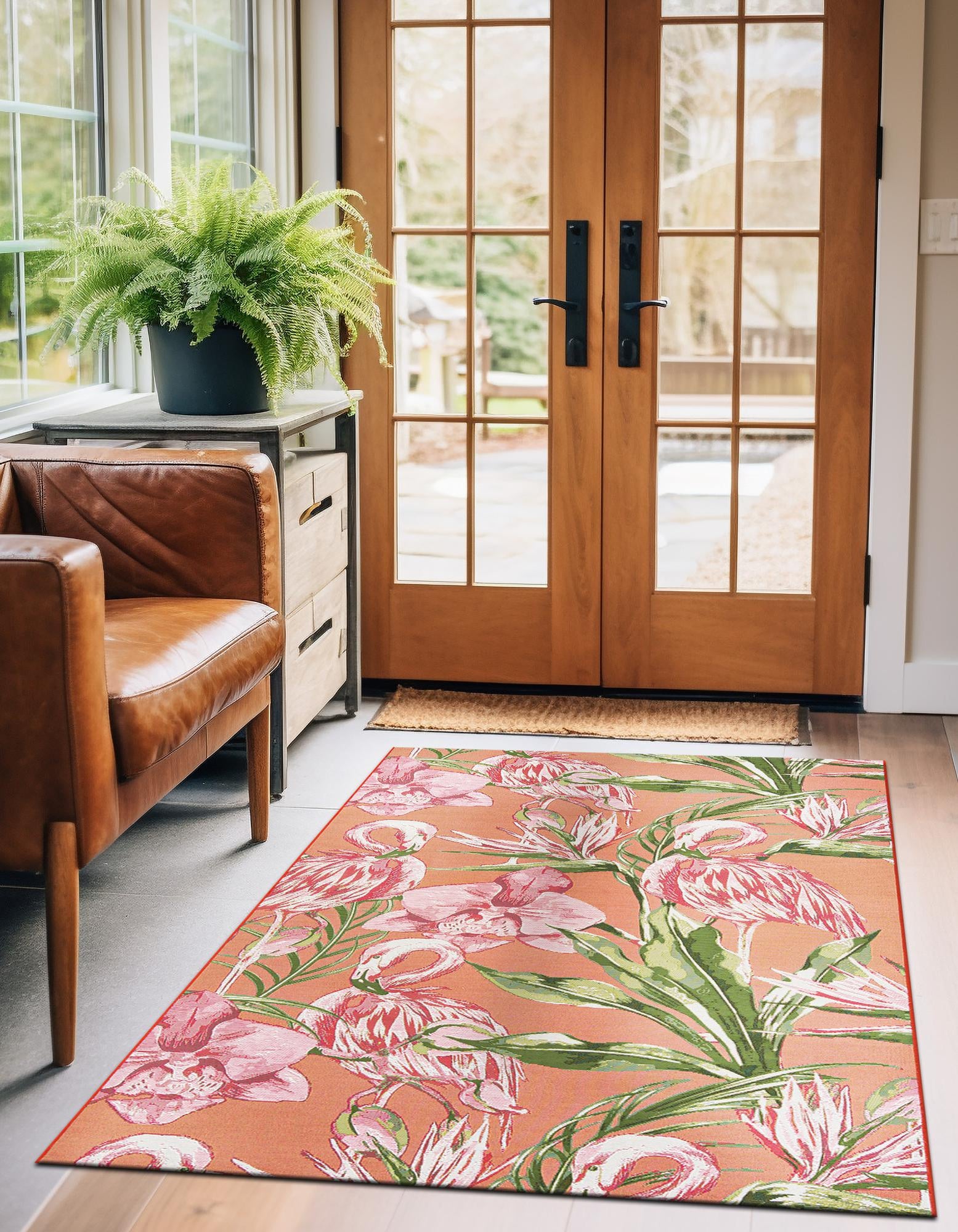 Coral 9' x 12' Botanical Indoor / Outdoor Rug | Rugs.com