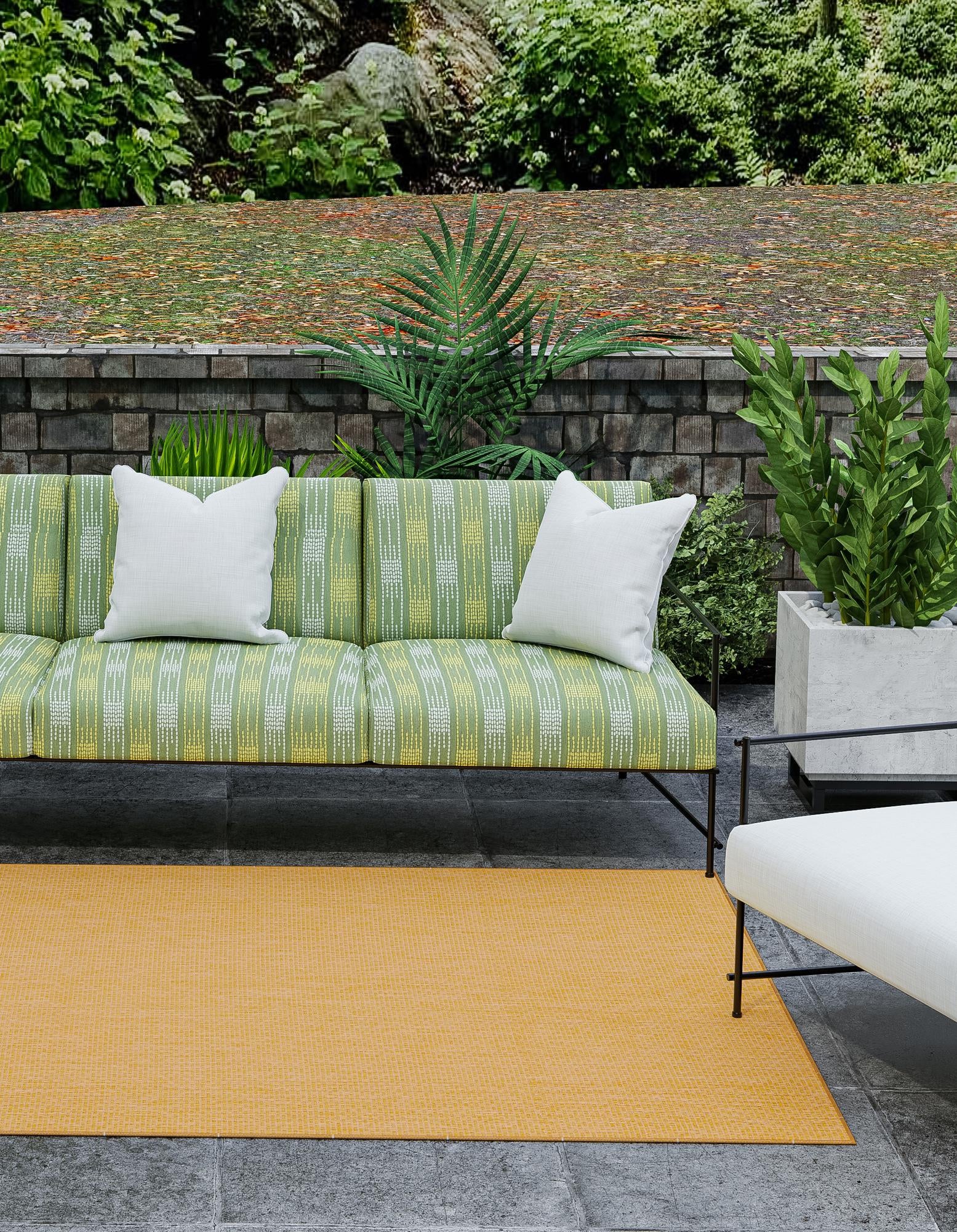 Corn Harvest Yellow 3' 3 x 5' 3 Solid Indoor / Outdoor Rug | Rugs.com