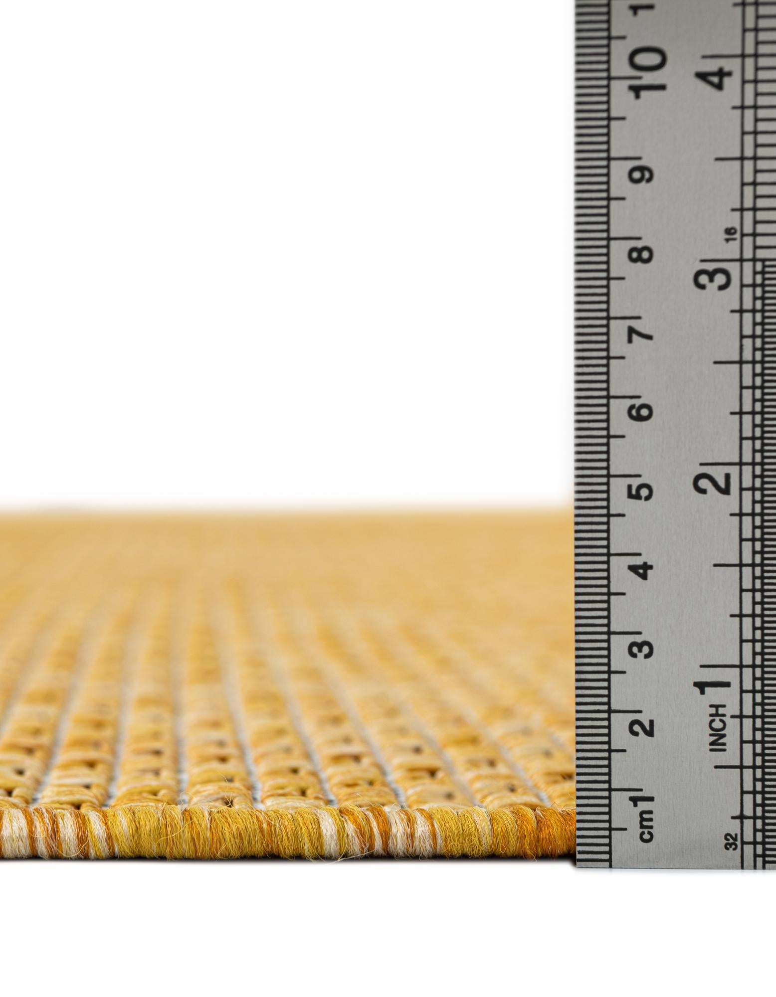 Corn Harvest Yellow 2' 7 x 12' Solid Indoor / Outdoor Runner Rug | Rugs.com