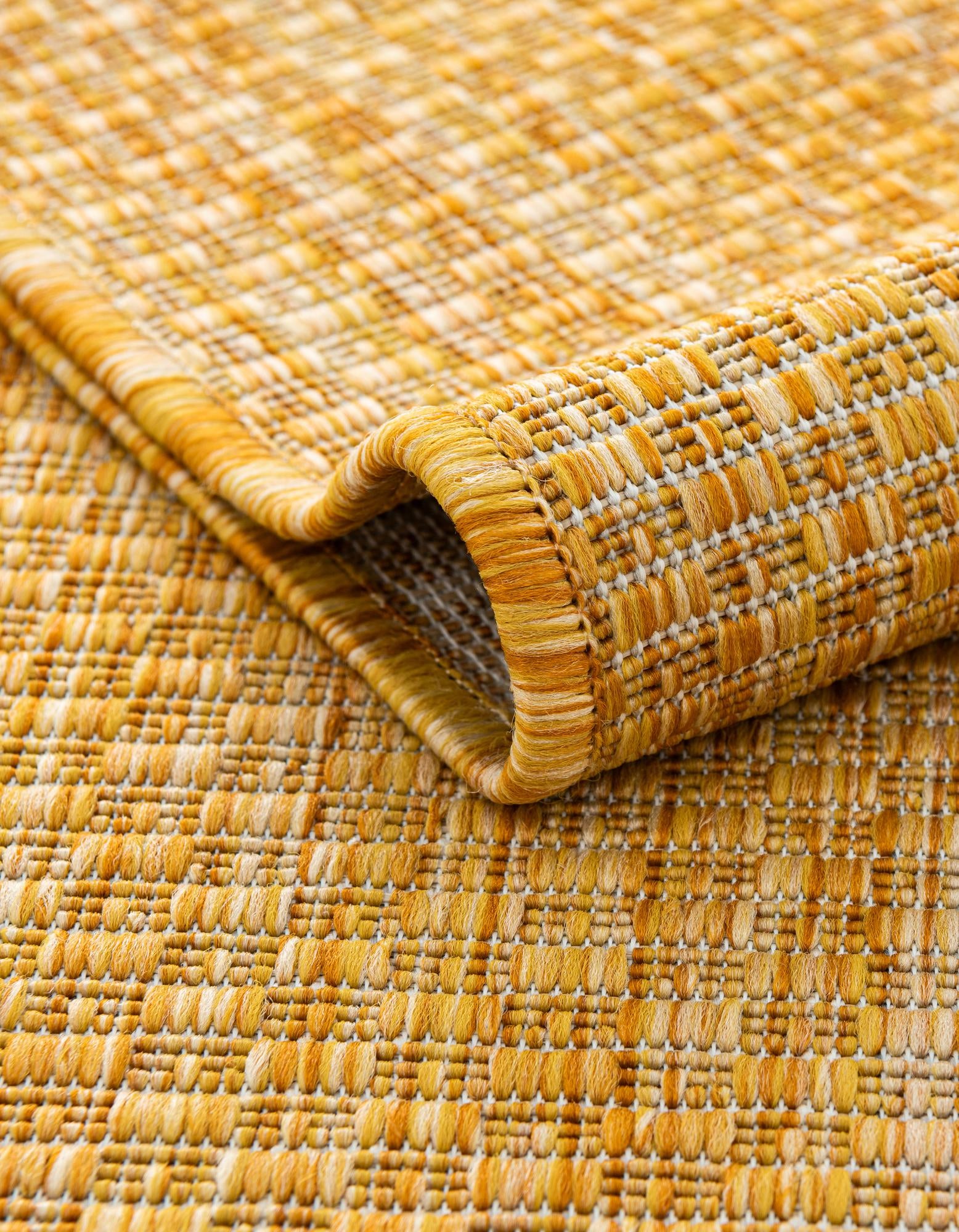 Corn Harvest Yellow 2' 7 x 12' Solid Indoor / Outdoor Runner Rug | Rugs.com